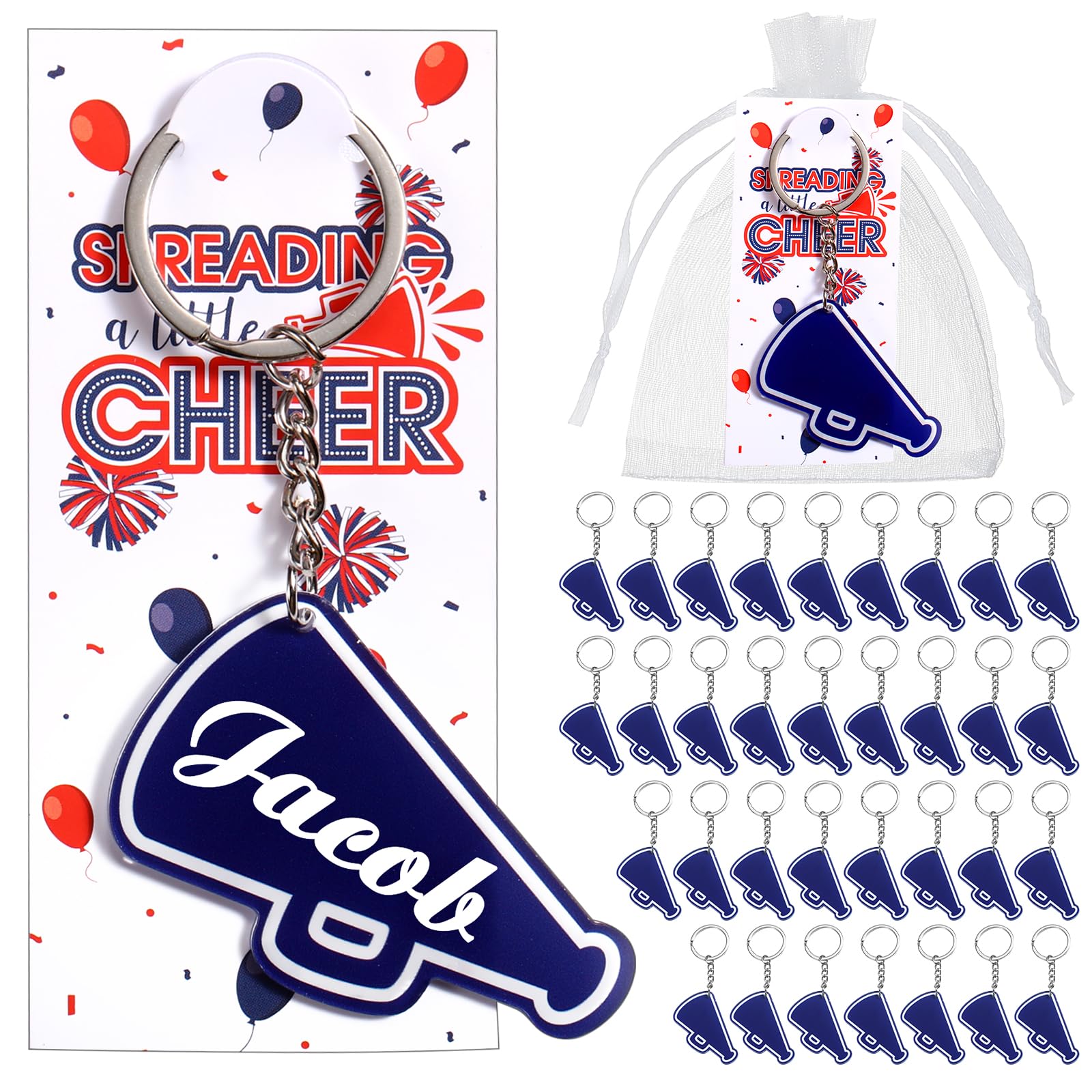 Amazon.com : Huquary 30 Sets Megaphone Keychains Cheer Keychain Bulk ...