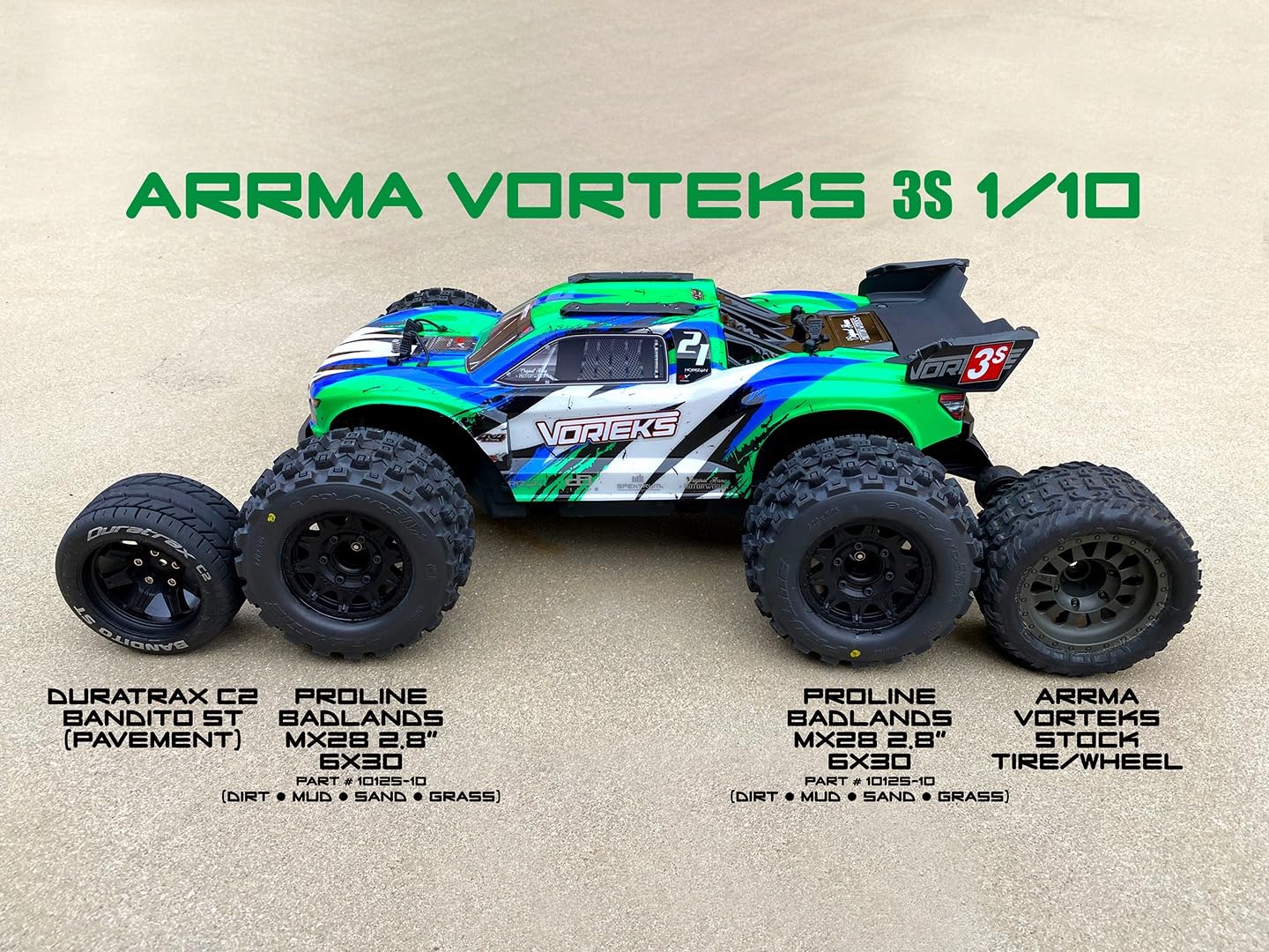 Amazon.com: Pro-Line Racing Badlands MX28 2.8 MTD Raid Black 6x30 F/R ...