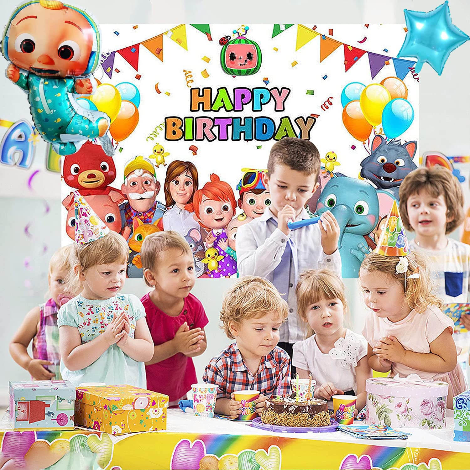 Cocomelon Backdrop 5 X 3 Ft Cocomelon Birthday Party Decoration ...
