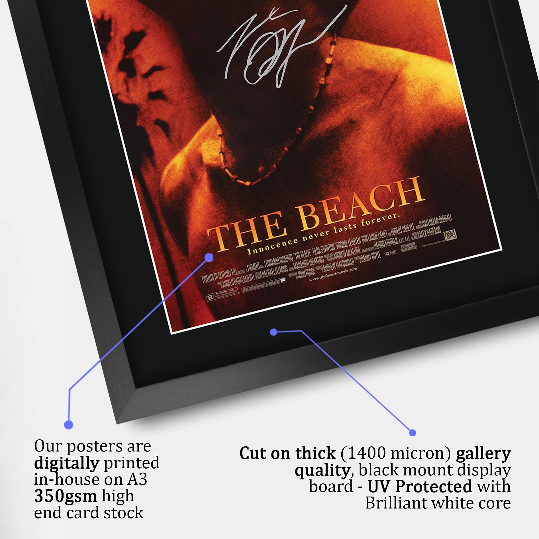 HWC Trading A3 FR The Beach Movie Poster Leo DiCaprio Signed Gift ...