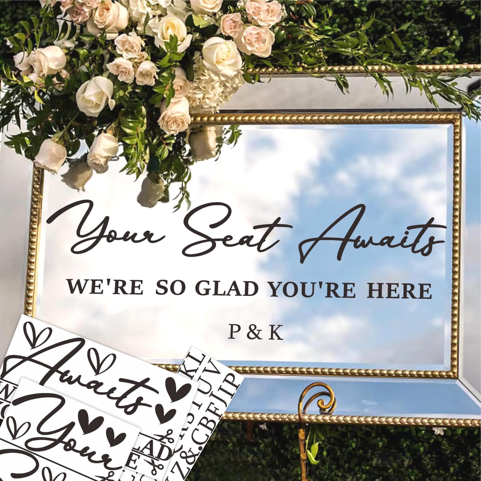 Amazon.com: Wedding Sign Decals Wedding Seating Chart Decal Your Seat ...