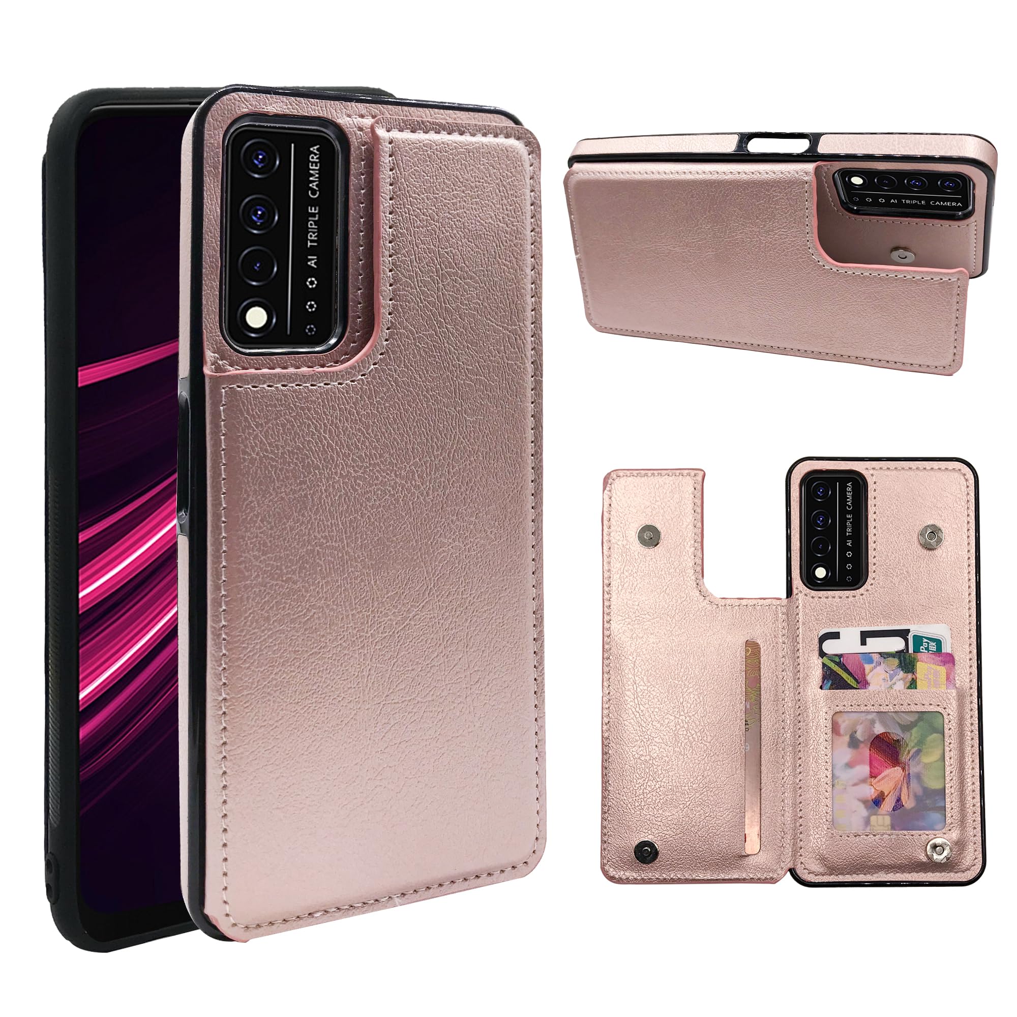Amazon.com: Compatible with T-Mobile Revvl V+ 5G Case with Leather ...