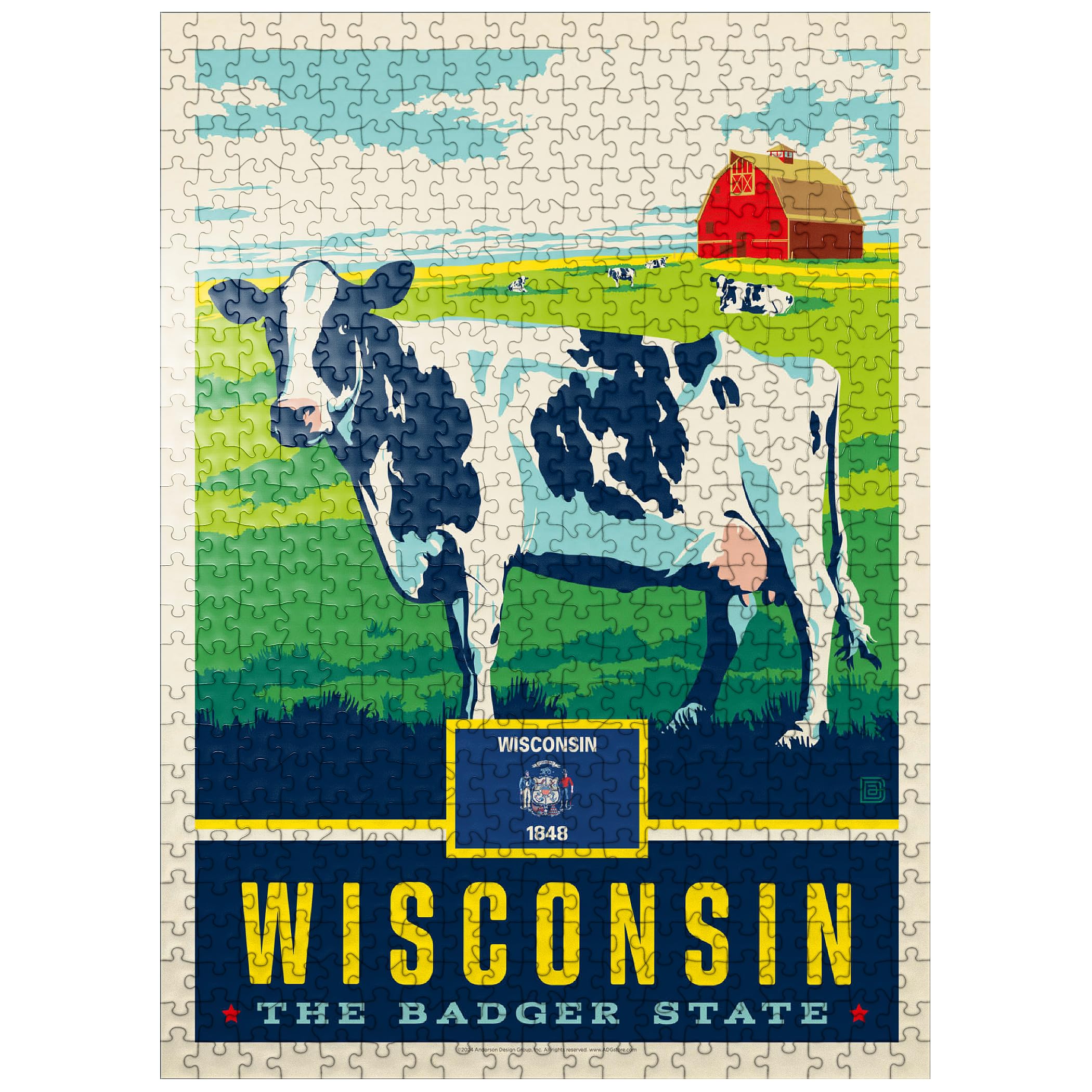 Amazon.com: MyPuzzle Wisconsin: The Badger State - Premium 500 Piece ...