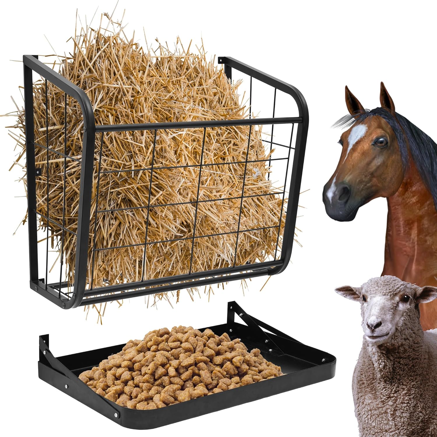 Amazon.com: Nisorpa Hay Rack Wall Mount， 23.5 Gallon Heavy Duty Hay ...
