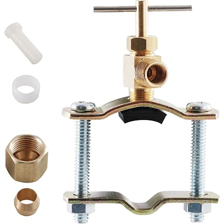 Amazon.com: C&D Braze-On Self-Piercing Copper Saddle Valve for 1/4 ...