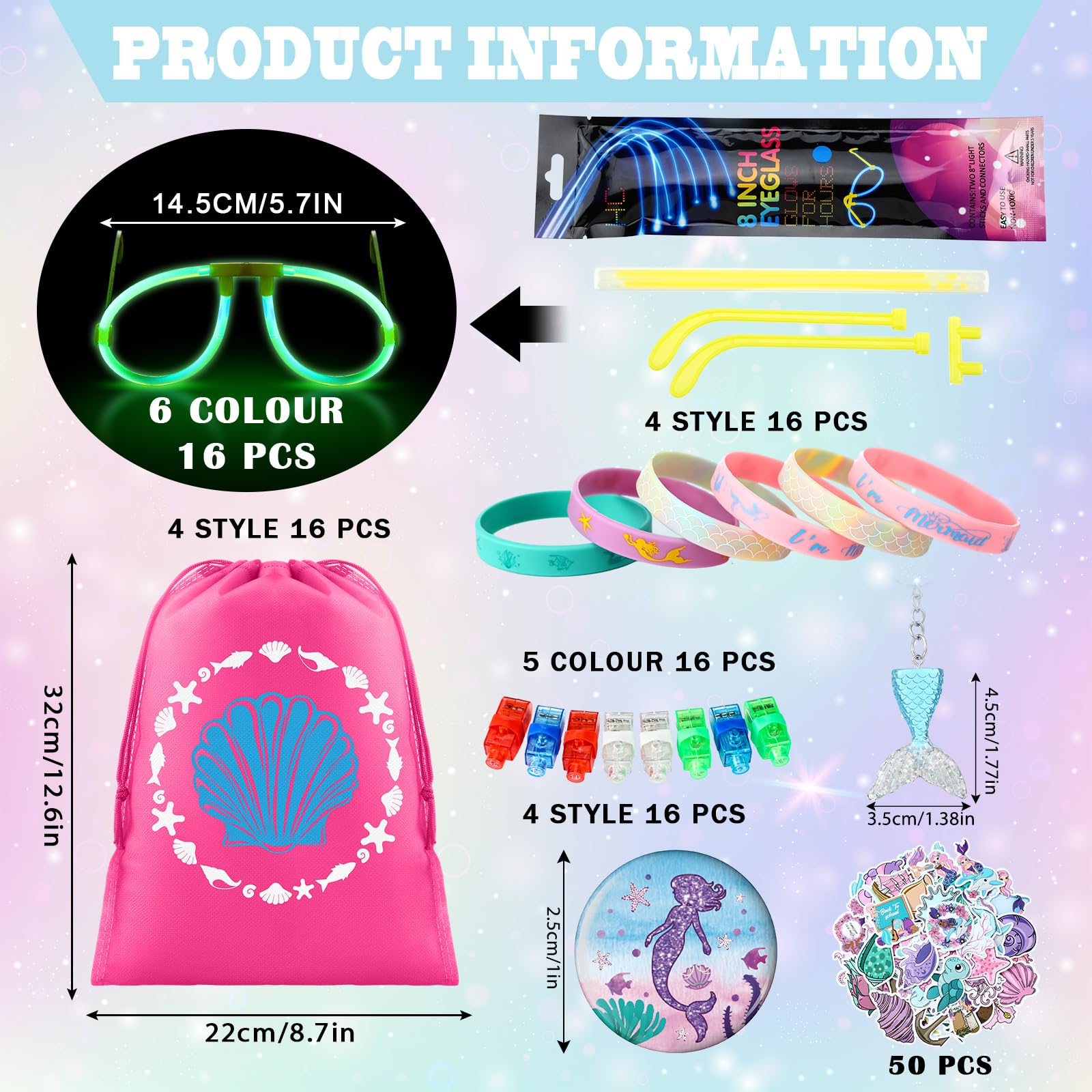 Snapklik.com : 146 Pcs Mermaid Party Favor Mermaid Theme Birthday ...