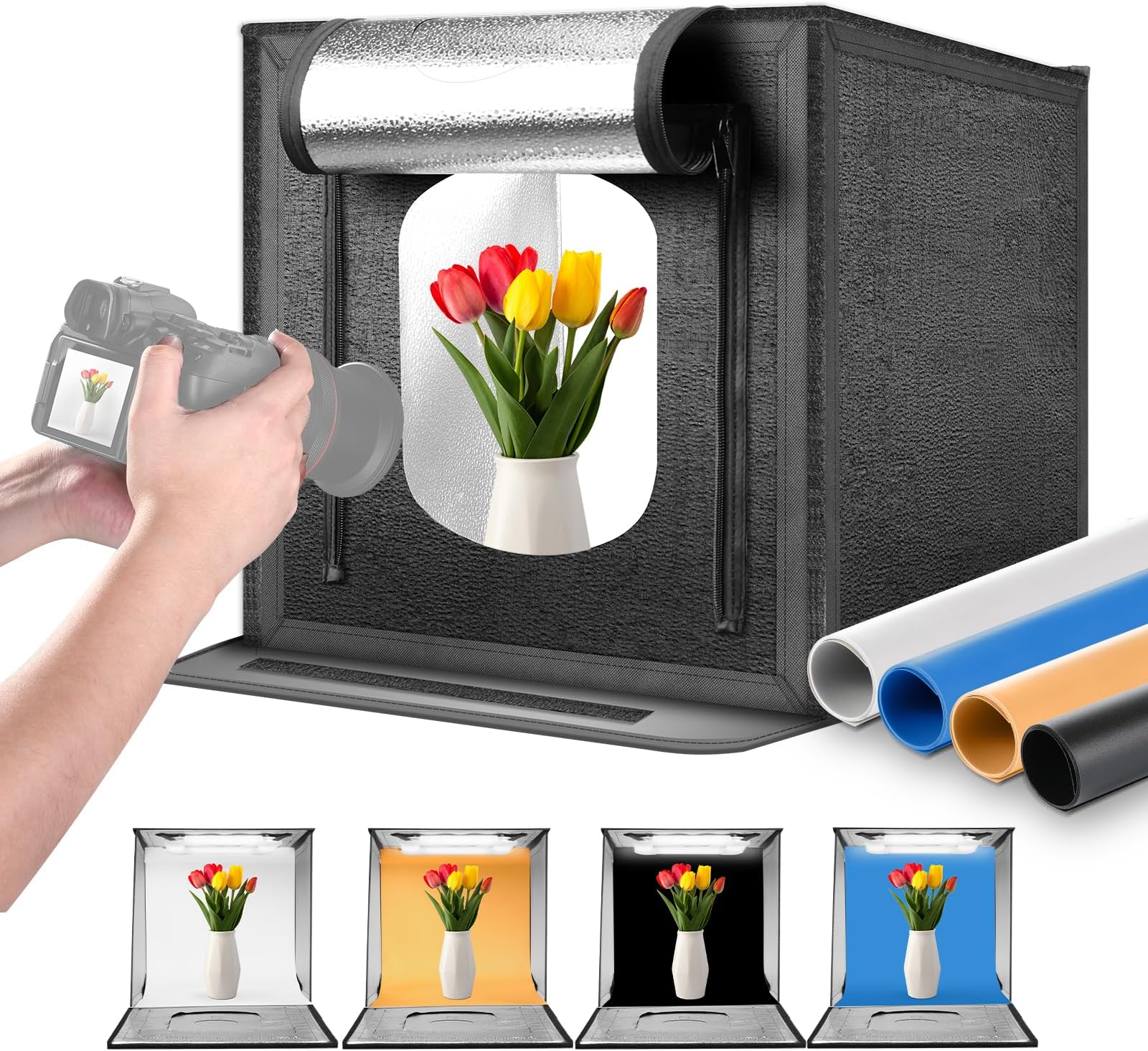 NEEWER Upgraded Photo Studio Light Box, 24"x24" Portable Mini Folding ...