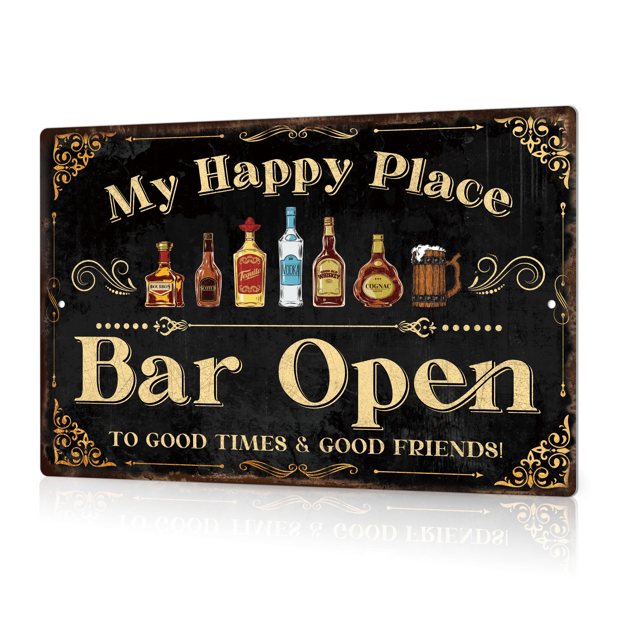 Amazon.com: Putuo Decor Bar Sign For Home Bar, Drink Vintage Metal Tin ...