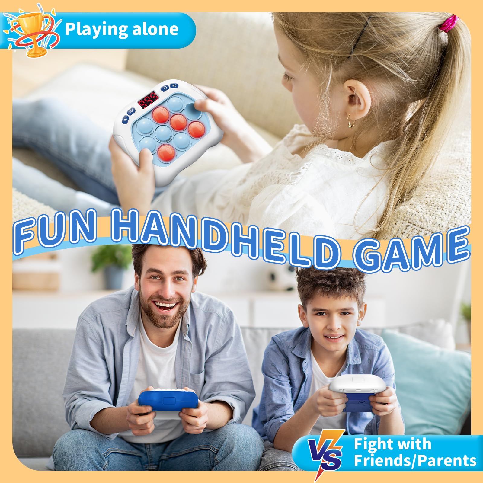 Snapklik.com : Intoypad 2 Pack Quick Push Pop Game For Kids, Handheld ...