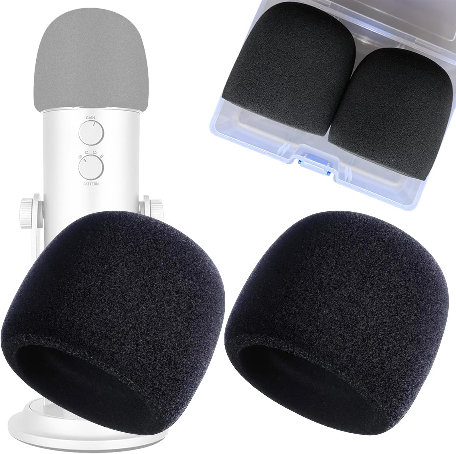 Amazon.com: AKSONMN Pop Filter Foam Microphone Windscreen for Blue Yeti ...