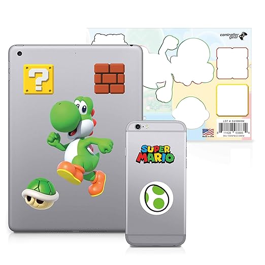 Amazon.com: Super Mario, 6 Pack, Yoshi Tech Decals, Waterproof Stickers ...