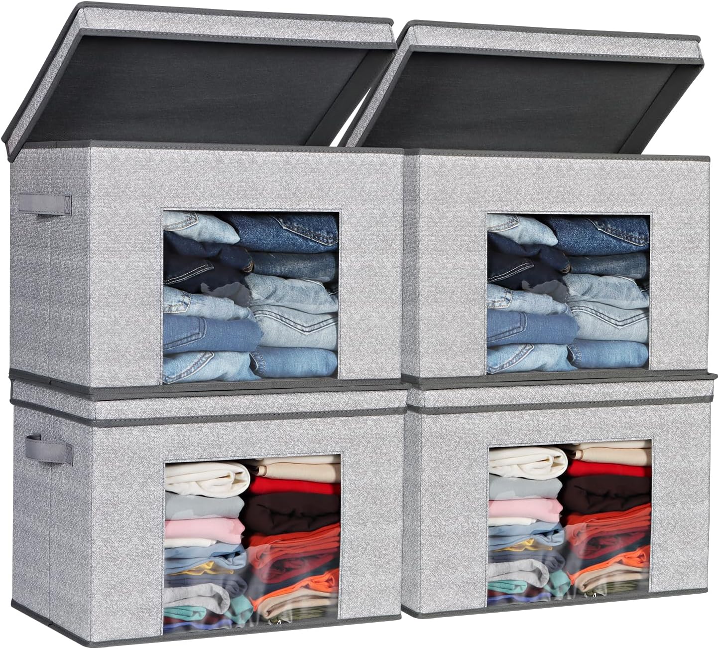 Amazon.com - Univivi Foldable Fabric Storage Boxes Large Storage Bins ...
