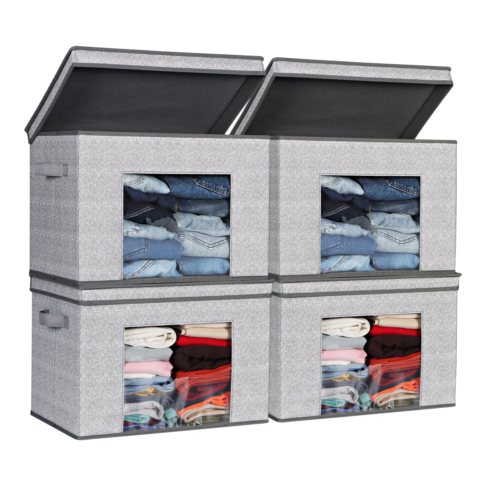 Amazon.com - Univivi Foldable Fabric Storage Boxes Large Storage Bins ...