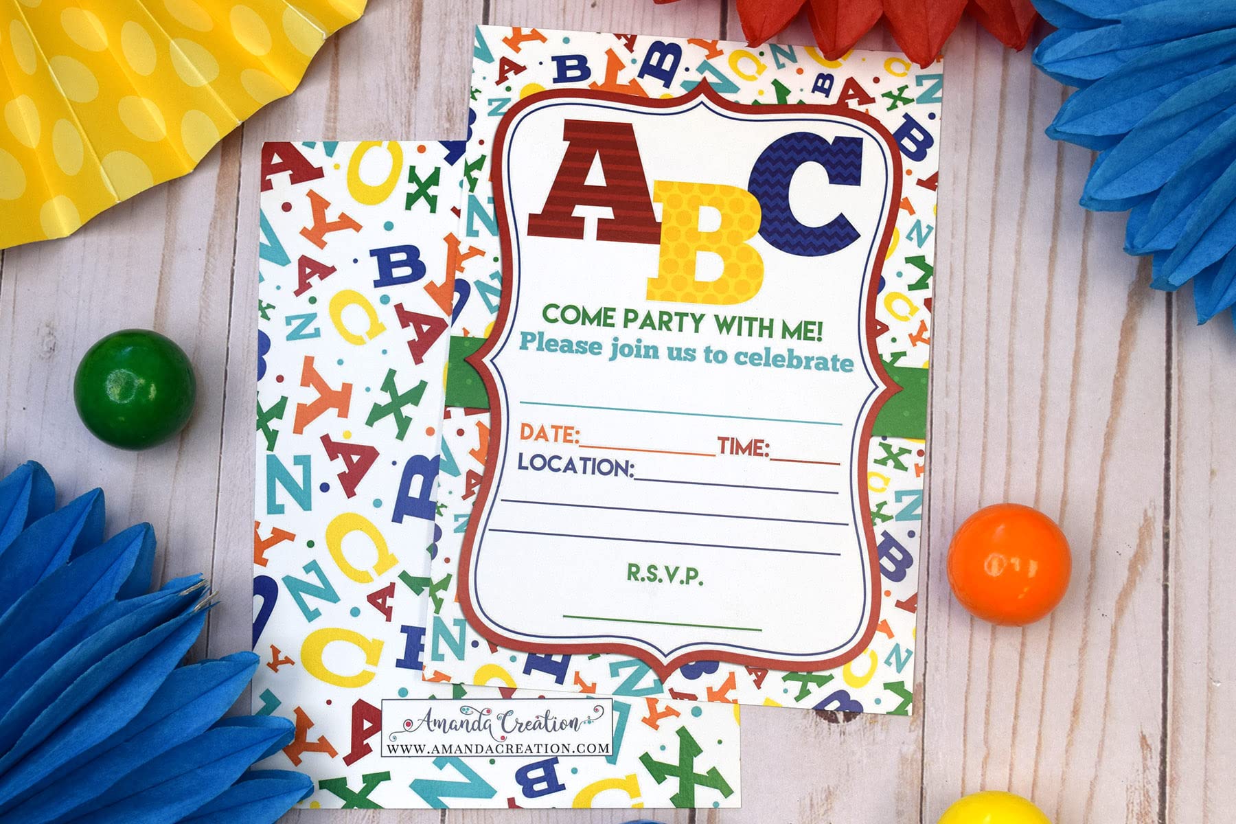 Abc Party Invitations