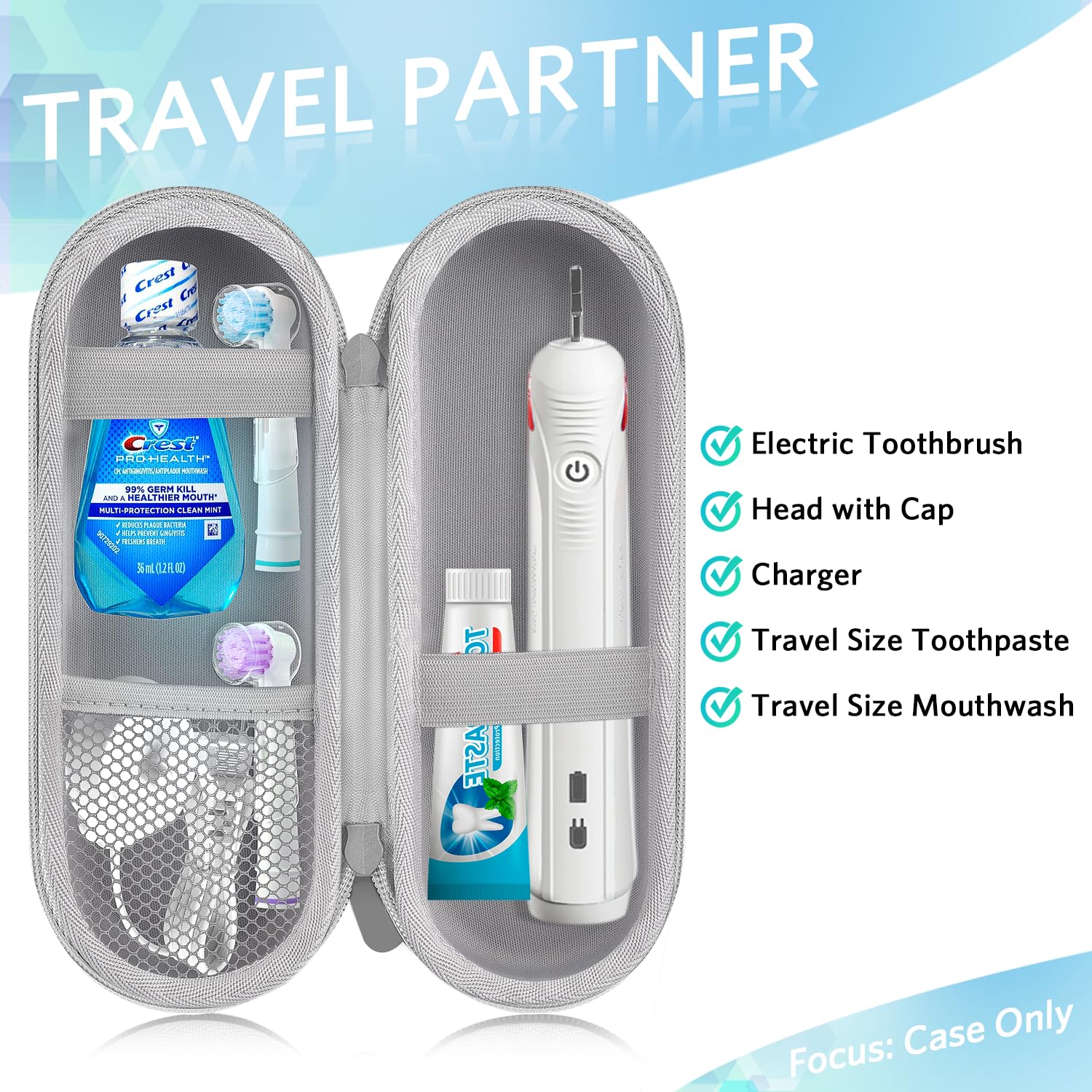 Snapklik.com : Electric Toothbrush Travel Case, Hard Storage Bag