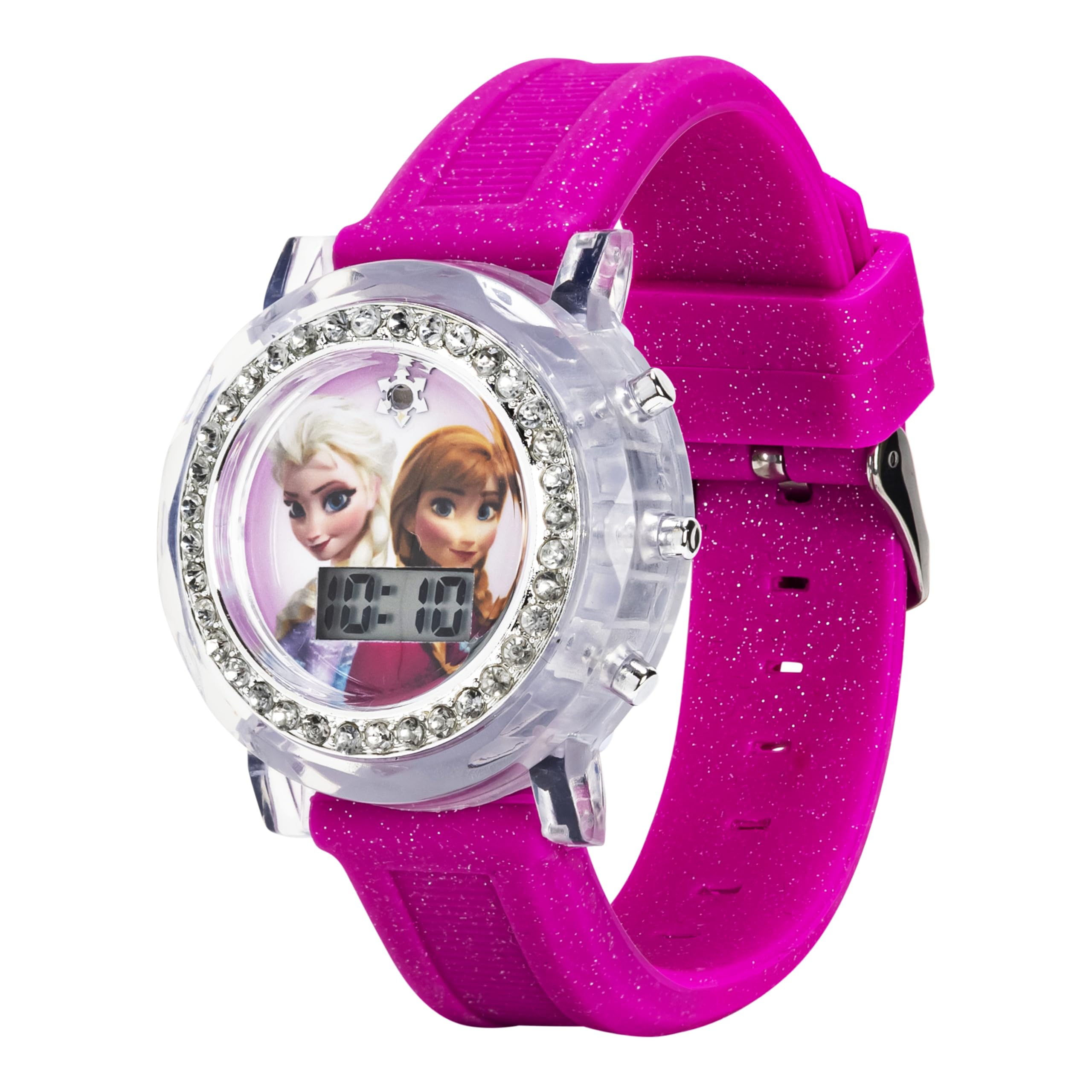 Amazon.com: Accutime Frozen Elsa and Anna LCD Watch with Silicone Band ...