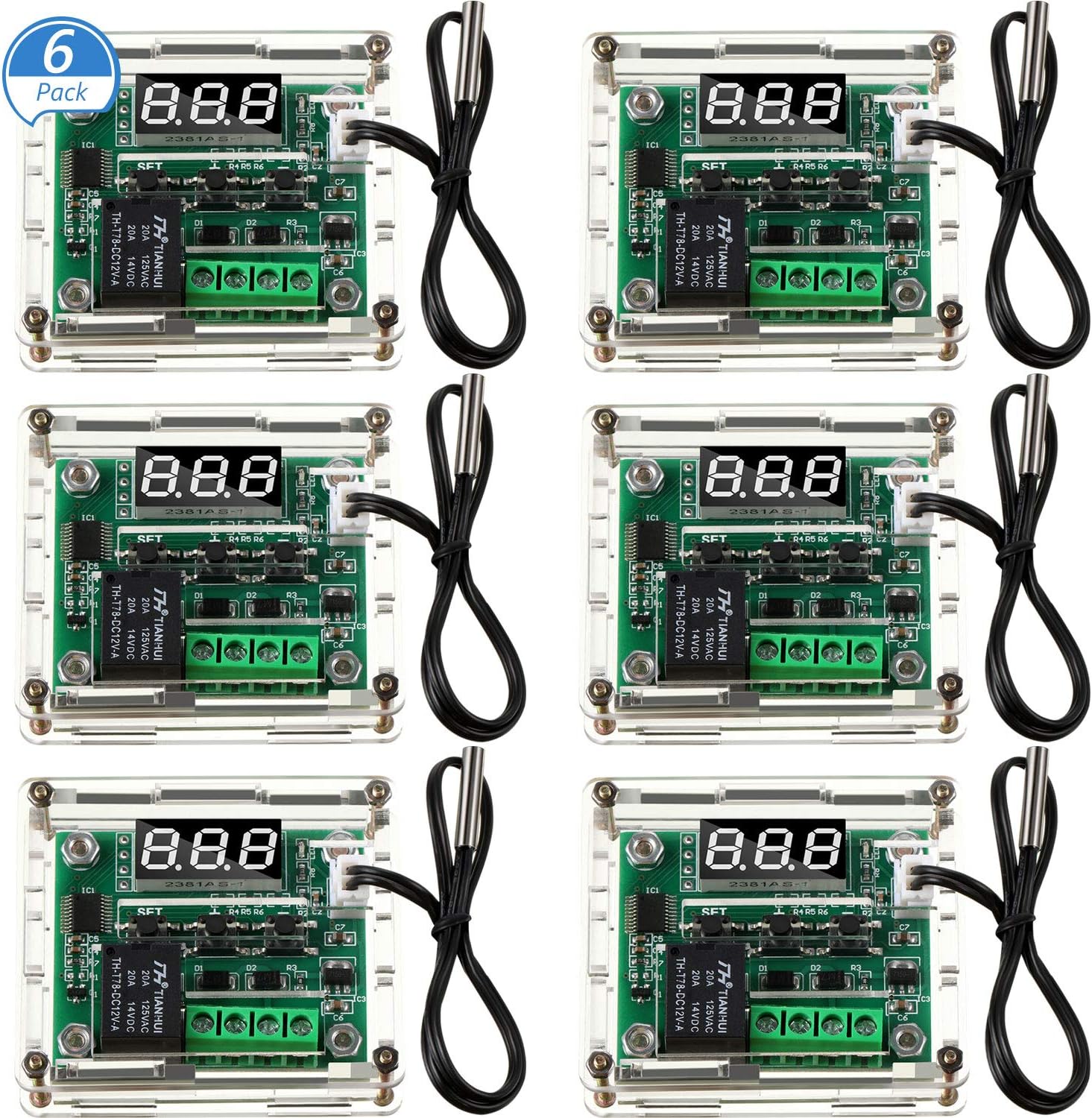Amazon.com: Weewooday 6 Pieces W1209 Temperature Controller Board with ...