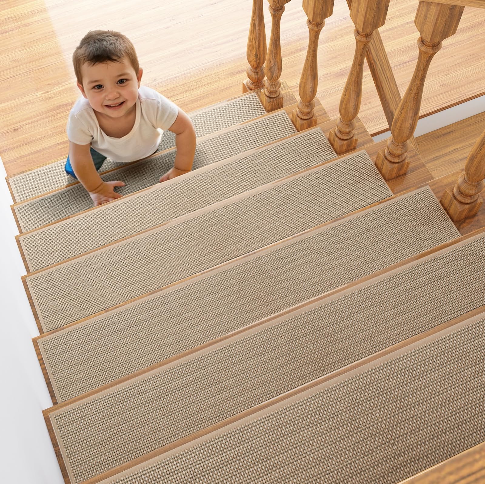Amazon.com: Brakki Bullnose Carpet Stair Treads, Non Slip Stair Treads ...