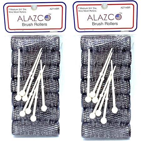 Amazon.com : ALAZCO 8 pc Vintage Style Hair Rollers XLarge BRUSH ...
