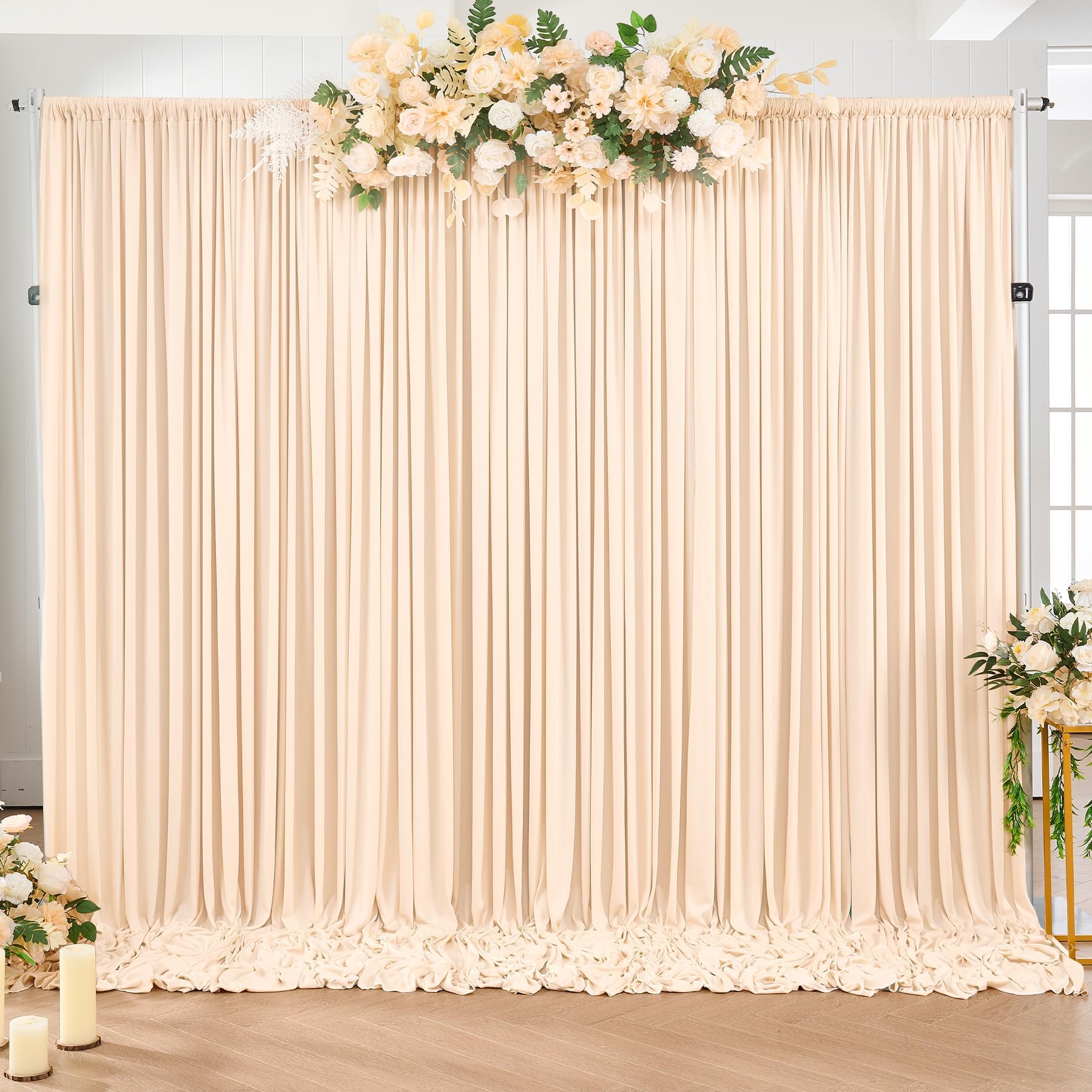 Amazon.com : Champagne Backdrop Curtain Party Backdrop Drapes for ...