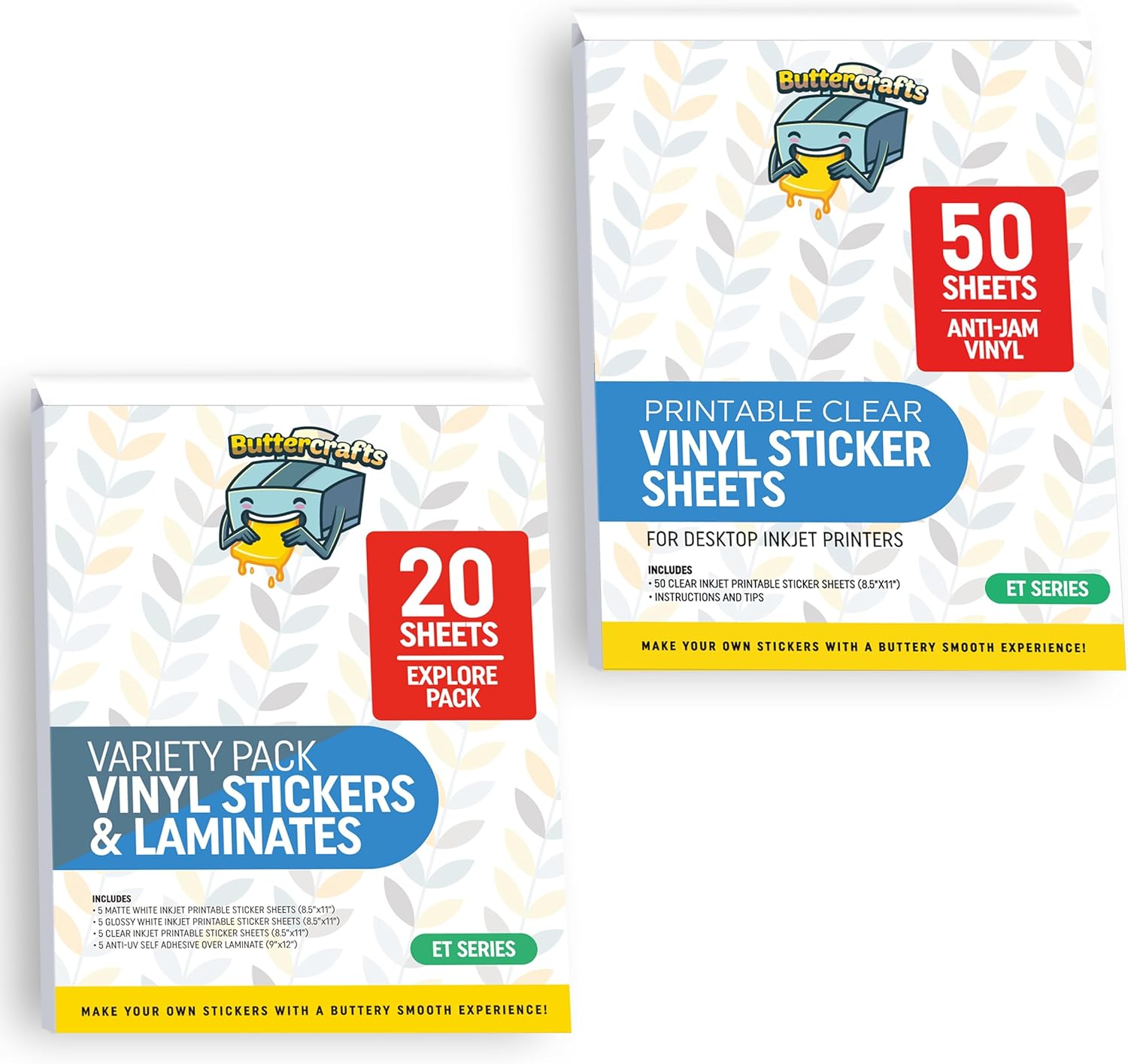 Amazon.com : Clear Printable Vinyl Sticker Paper 50 Sheets + Printable ...