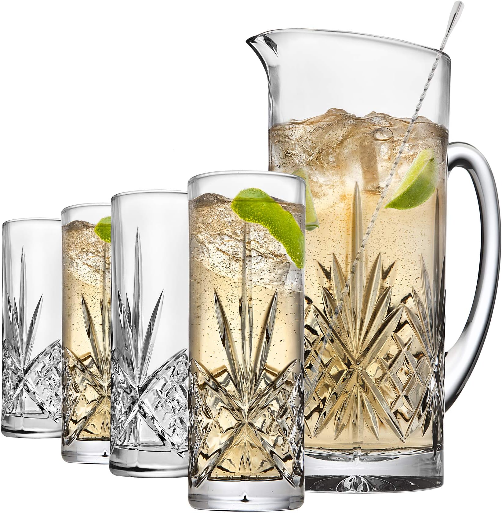 Amazon.com: Godinger Barware Beverage Set - Mixing Pitcher Carafe ...
