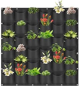 Amazon.com : Hanging Planting Grow Bags, 36 Pockets Hanging Vertical ...