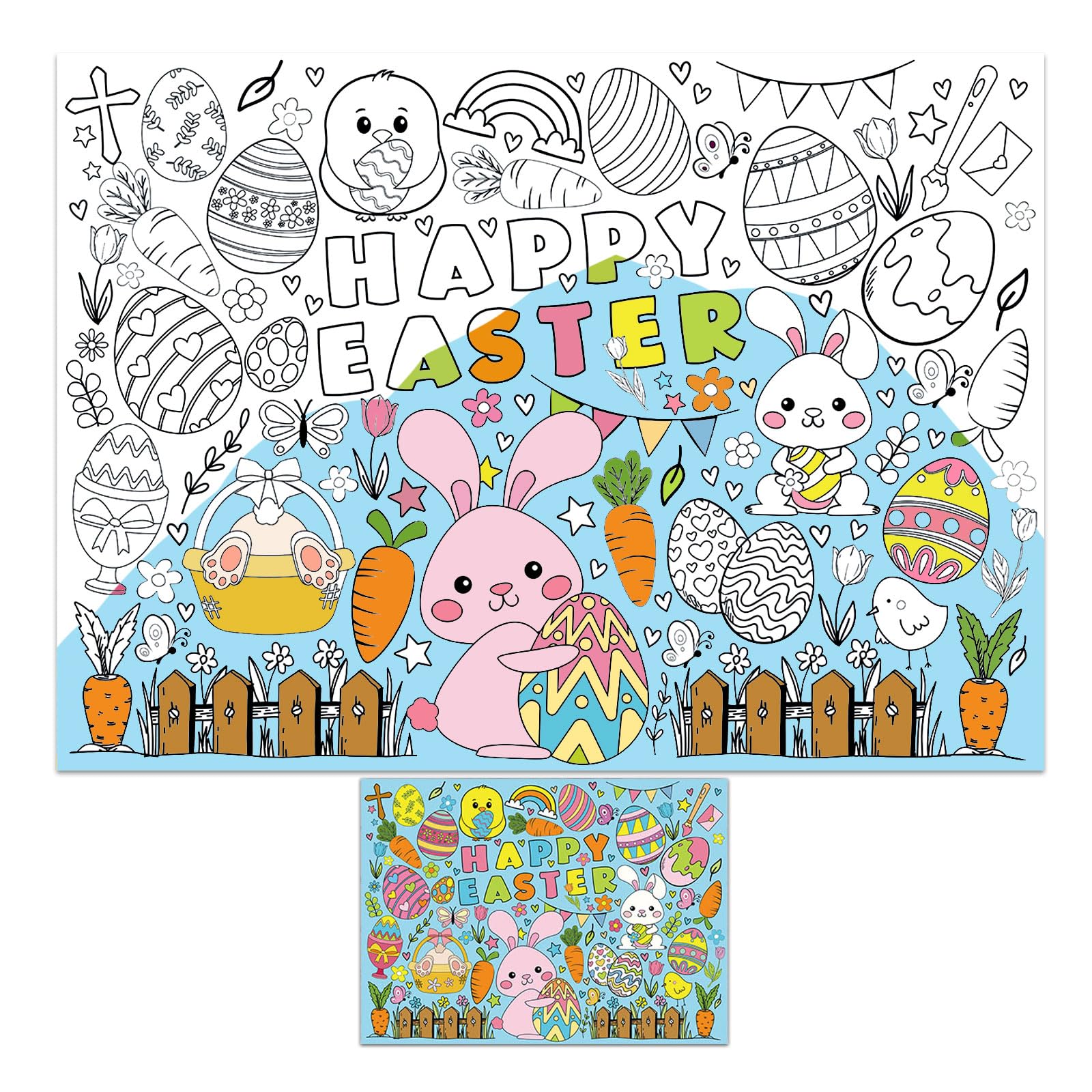 Amazon.com: Easter Coloring Poster for Kids Giant Coloring Poster ...