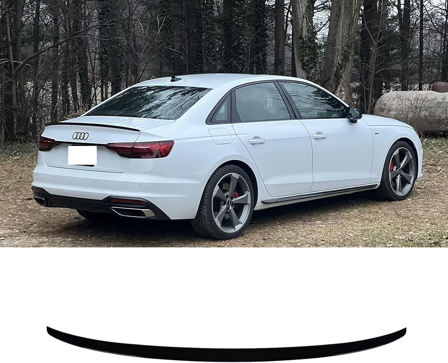 2017-2025 Gloss Black Rear Spoiler Wing Compatible with Audi A4 S4 SLine B9 Premium Plus ...