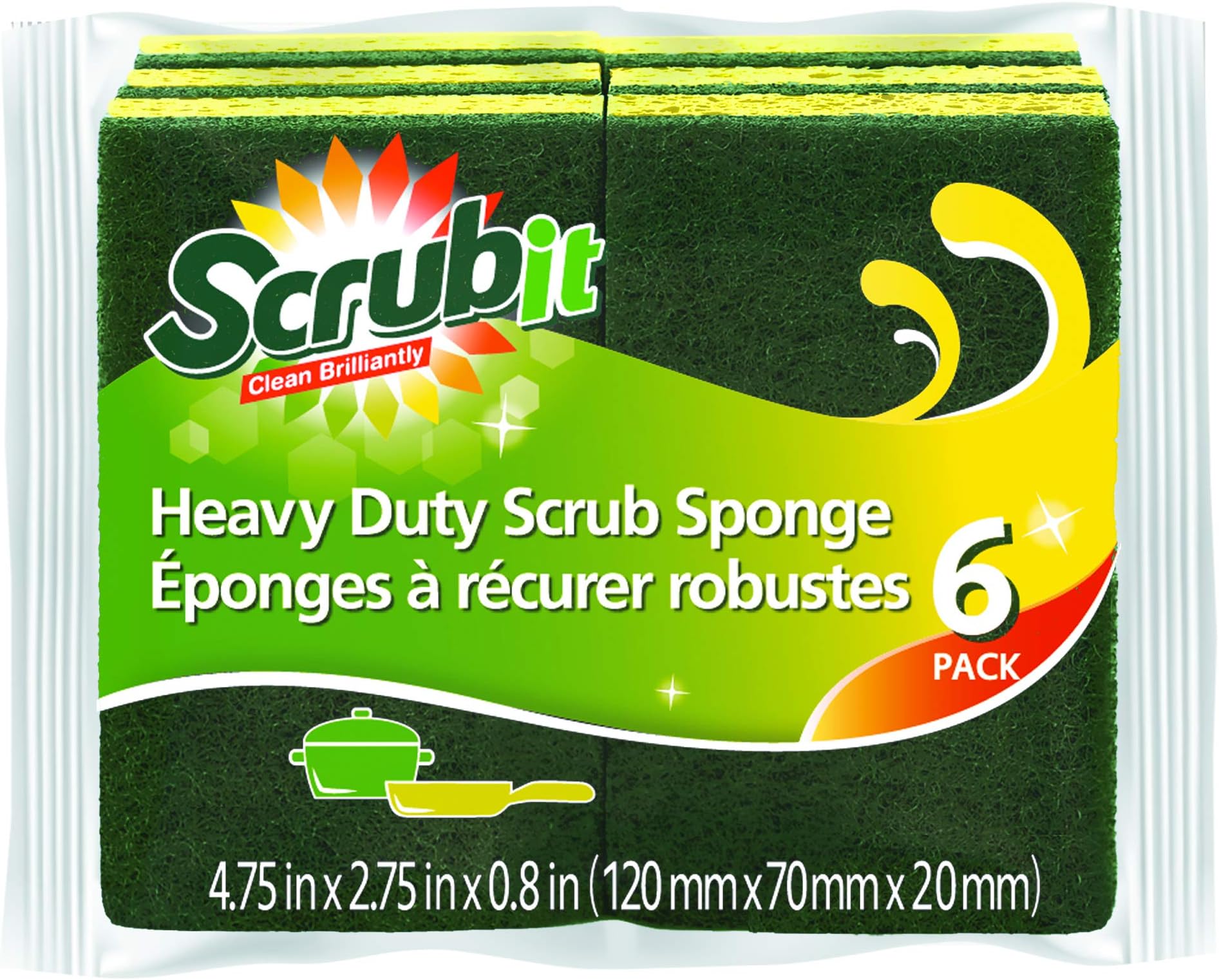 Amazon.com: Original Sponge Scrapers Non-Scratch Scrub Sponges - 3 in 1 ...