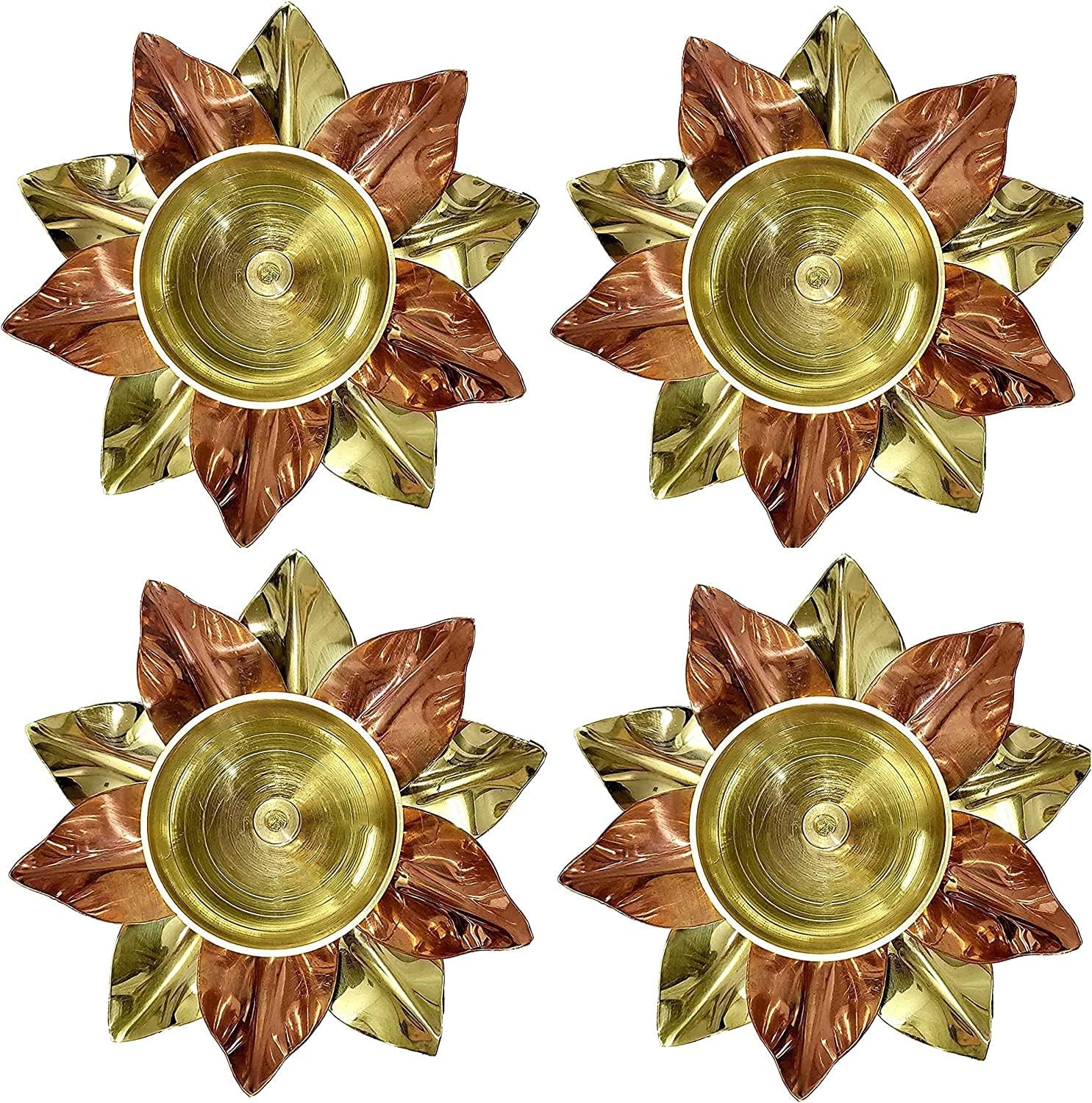 Amazon.com: Craftsman 4 Pc Set of Brass Copper Lotus Flower Petals ...