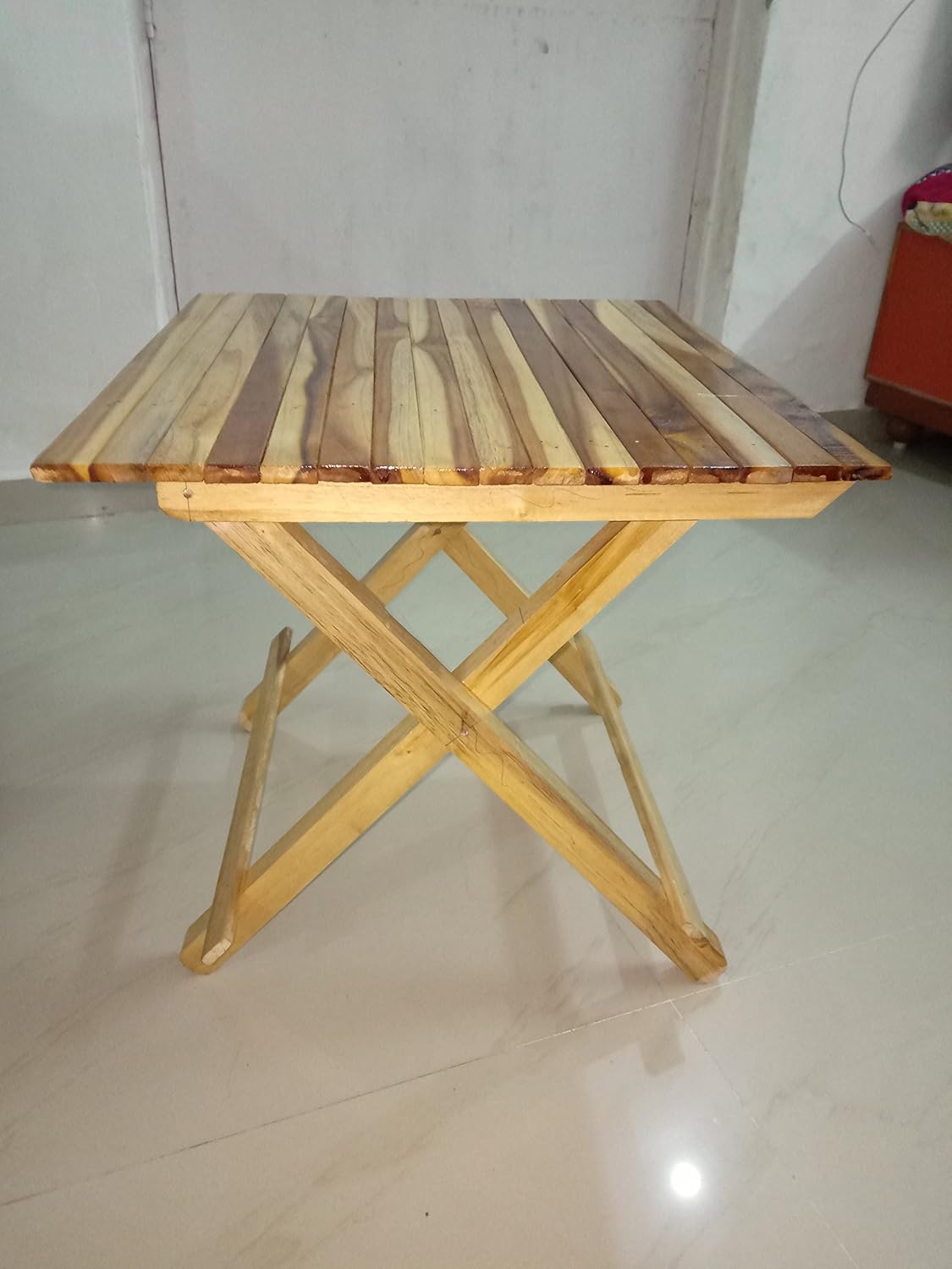 NOVICZ Bamboo Wooden Foldable Garden Table (80 x 80 cm) Study Table ...