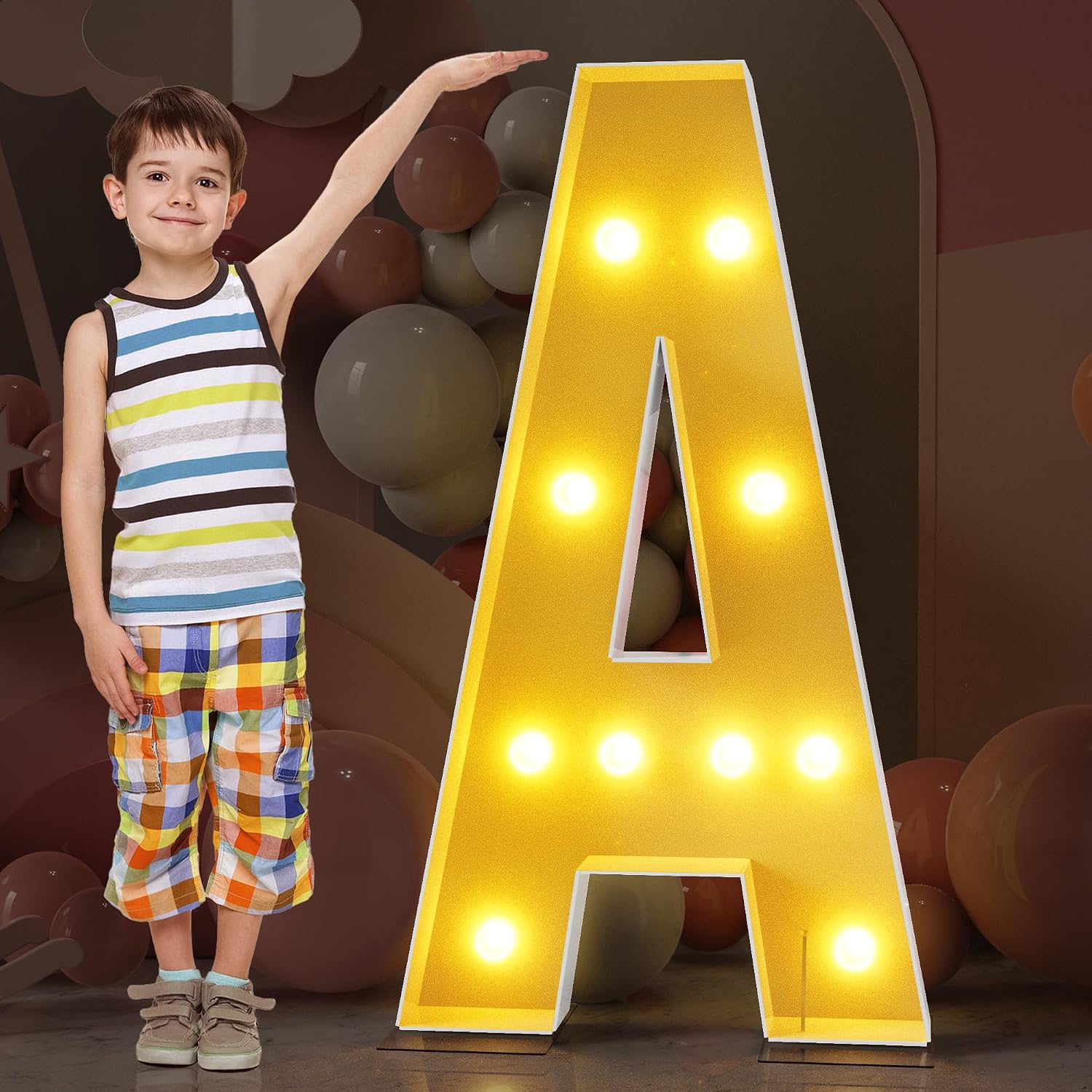 Amazon.com: Xiomot 4FT Marquee Light Up Letters Mosaic Large Letters A ...