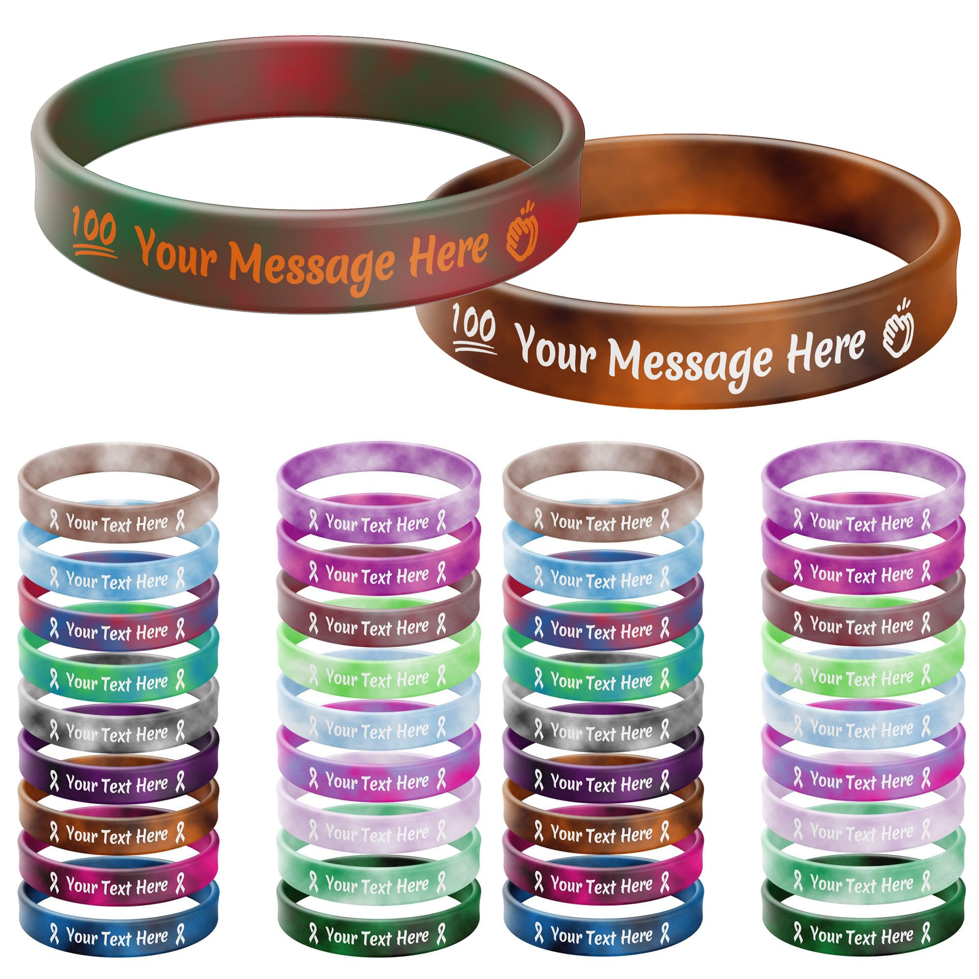 Amazon.com: Wanstay Custom Silicone Wristbands Bulk with Picture Text ...