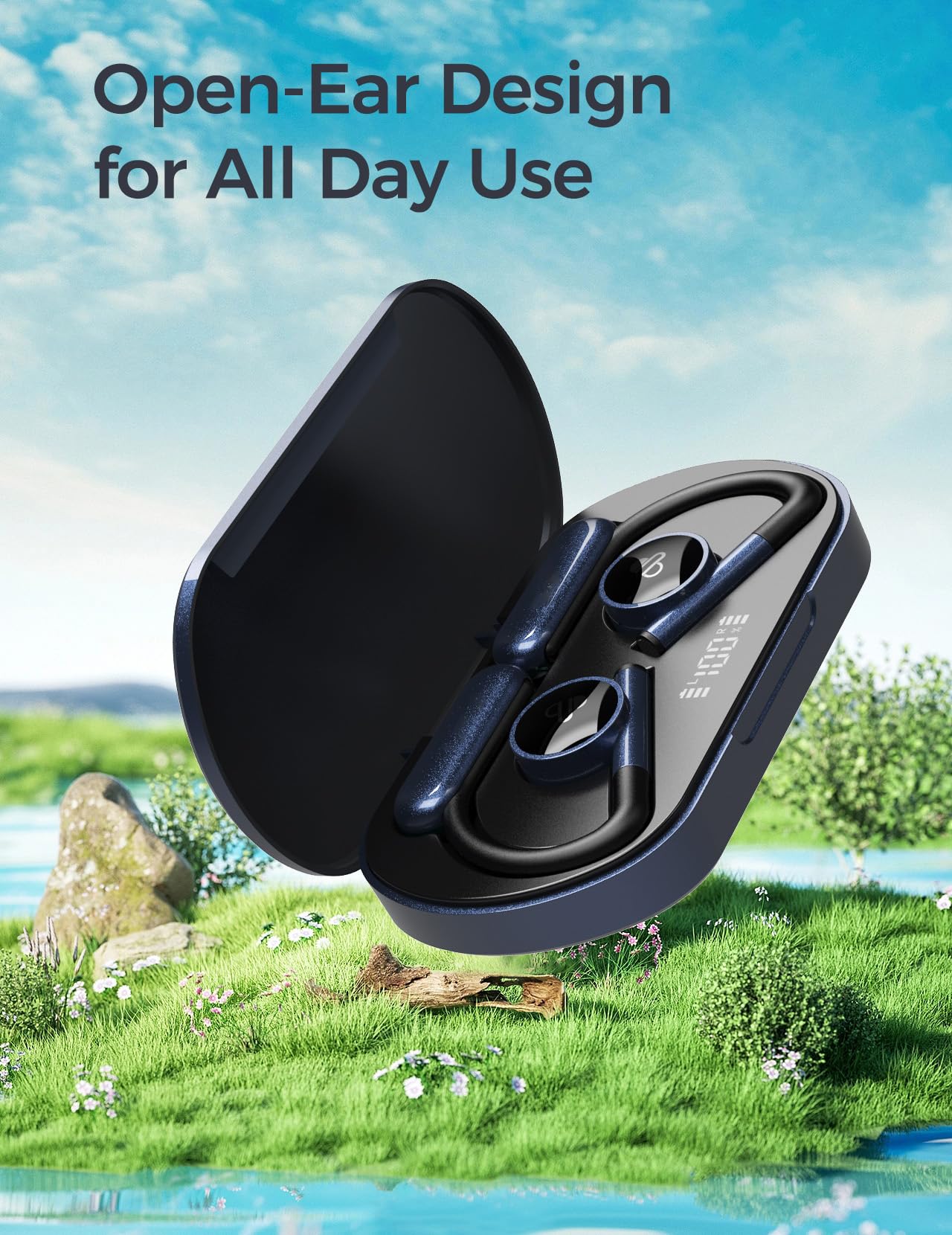 Snapklik.com : Open-Ear True Wireless Bluetooth Headphones