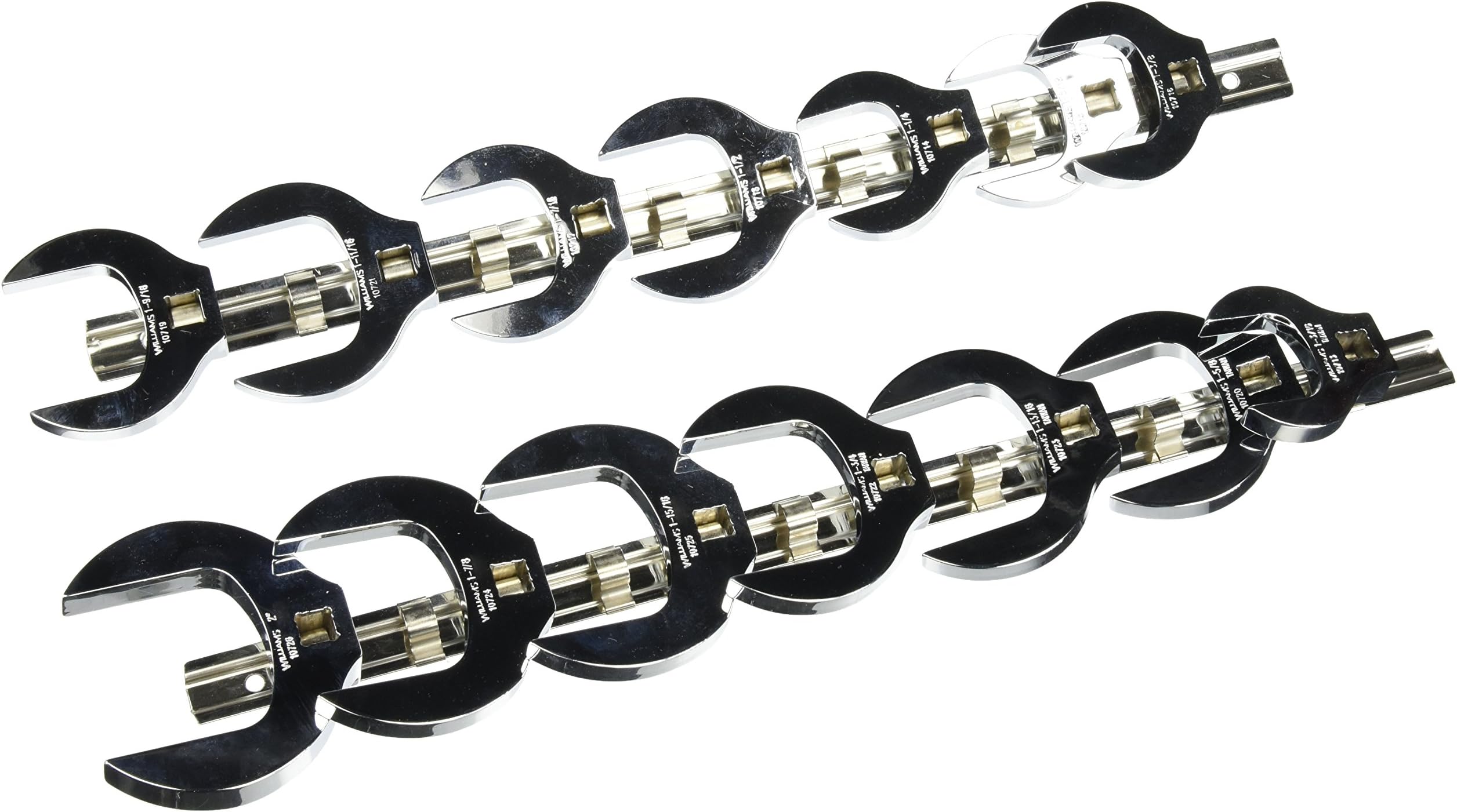 Williams 10741 3/8 Drive Crowfoot Wrench Set, 1-3/16-Inch to 2-Inch, 12 ...