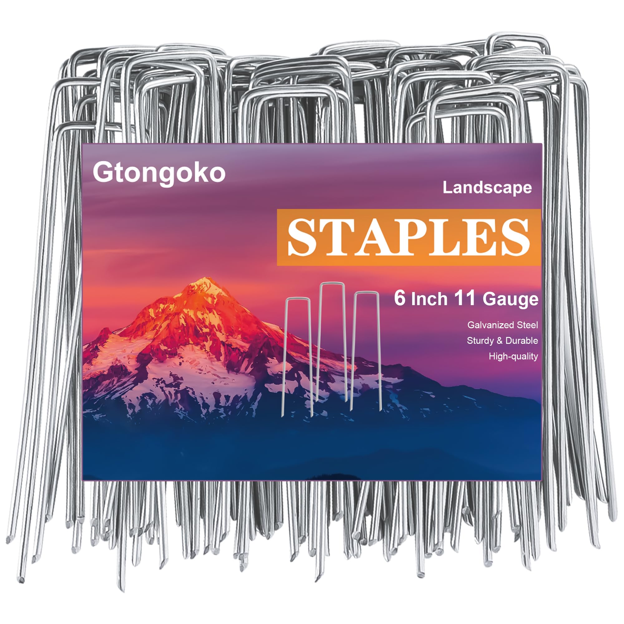 Snapklik.com : 200 Pack Galvanized Landscape Staples Garden Stakes ...