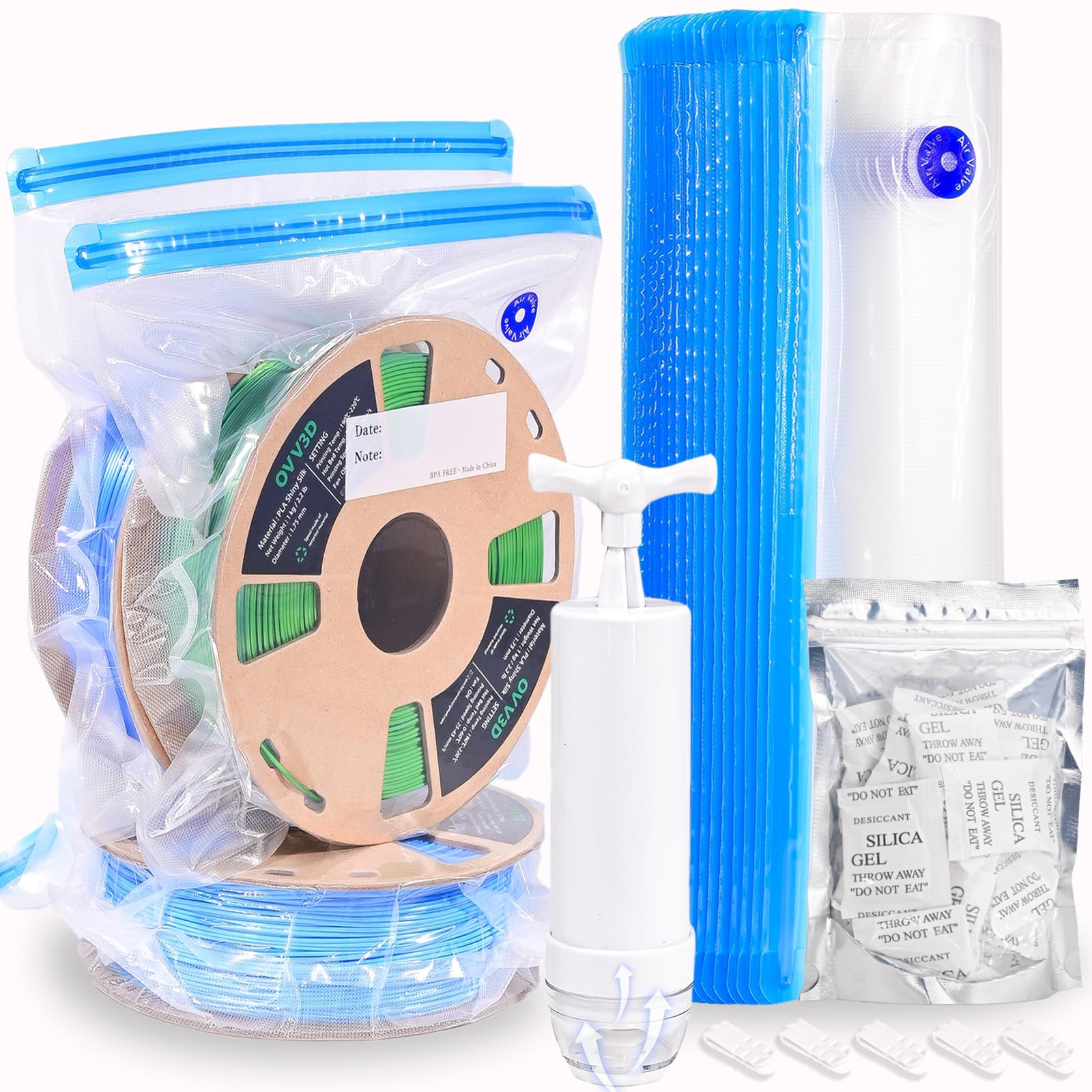 Amazon.com: OVV3D Filament Storage Bags Kit 66pcs, 3D Printer Filament ...