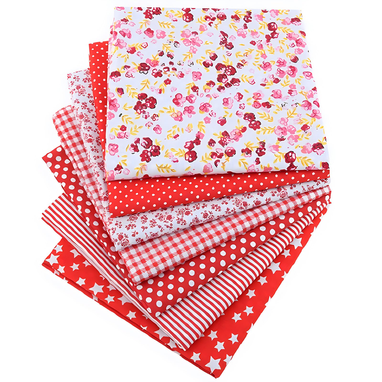 7pcs Fabric Fat Quarters Bundle Cotton Craft Squares Patchwork Sheets ...
