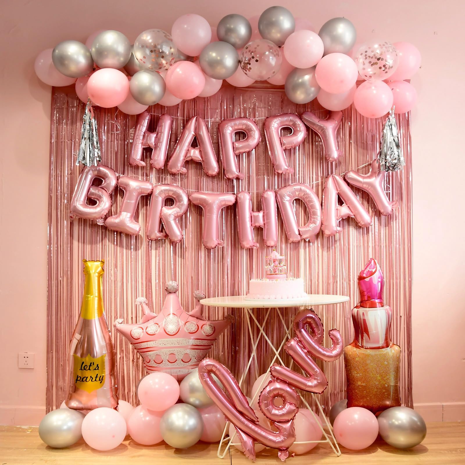 Amazon.com: Fancypartyshop 62nd Birthday Decorations - Rose Gold Happy ...