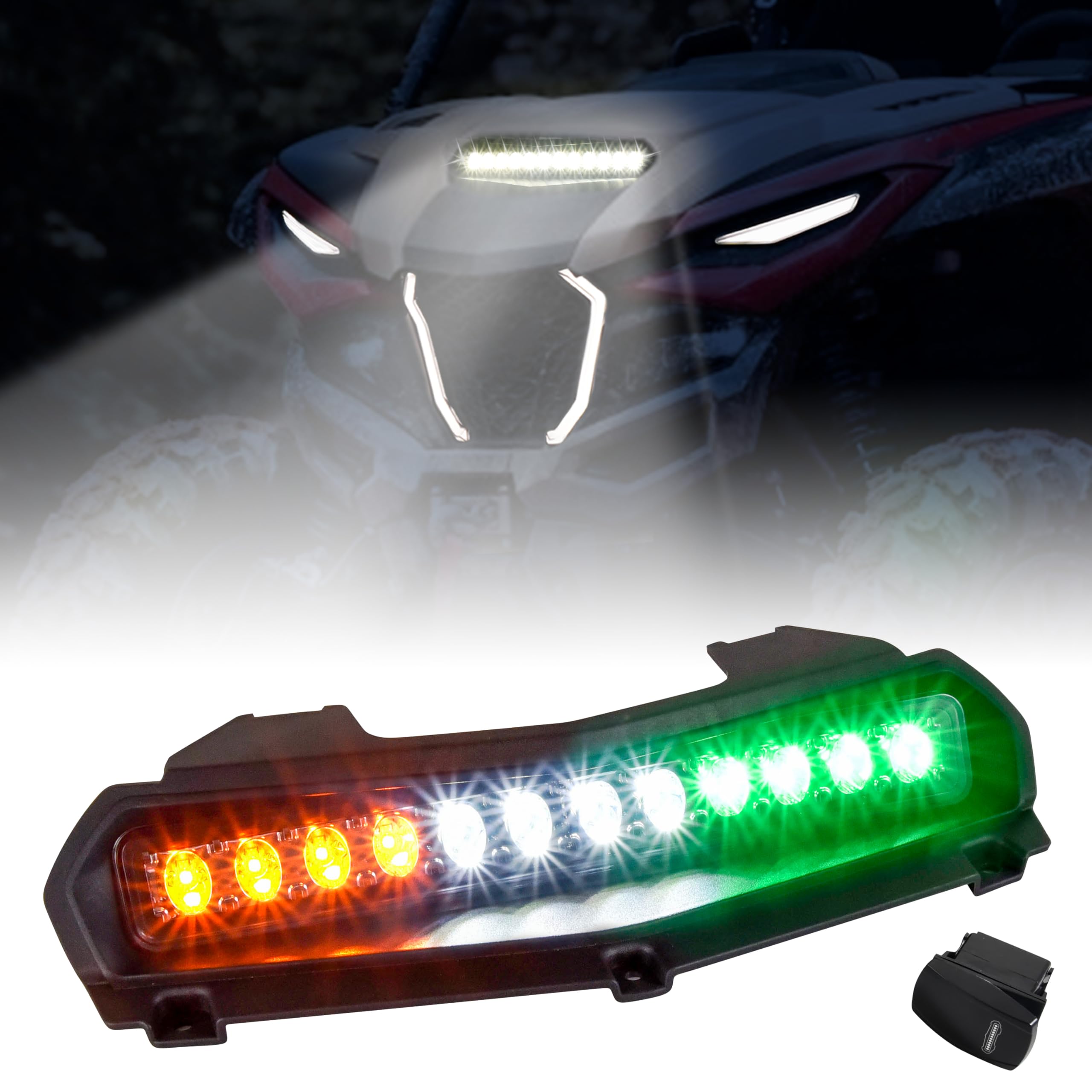 Amazon.com: POKIAUTO LED Hood Scoop Light for Yamaha RMAX 1000, RGB ...