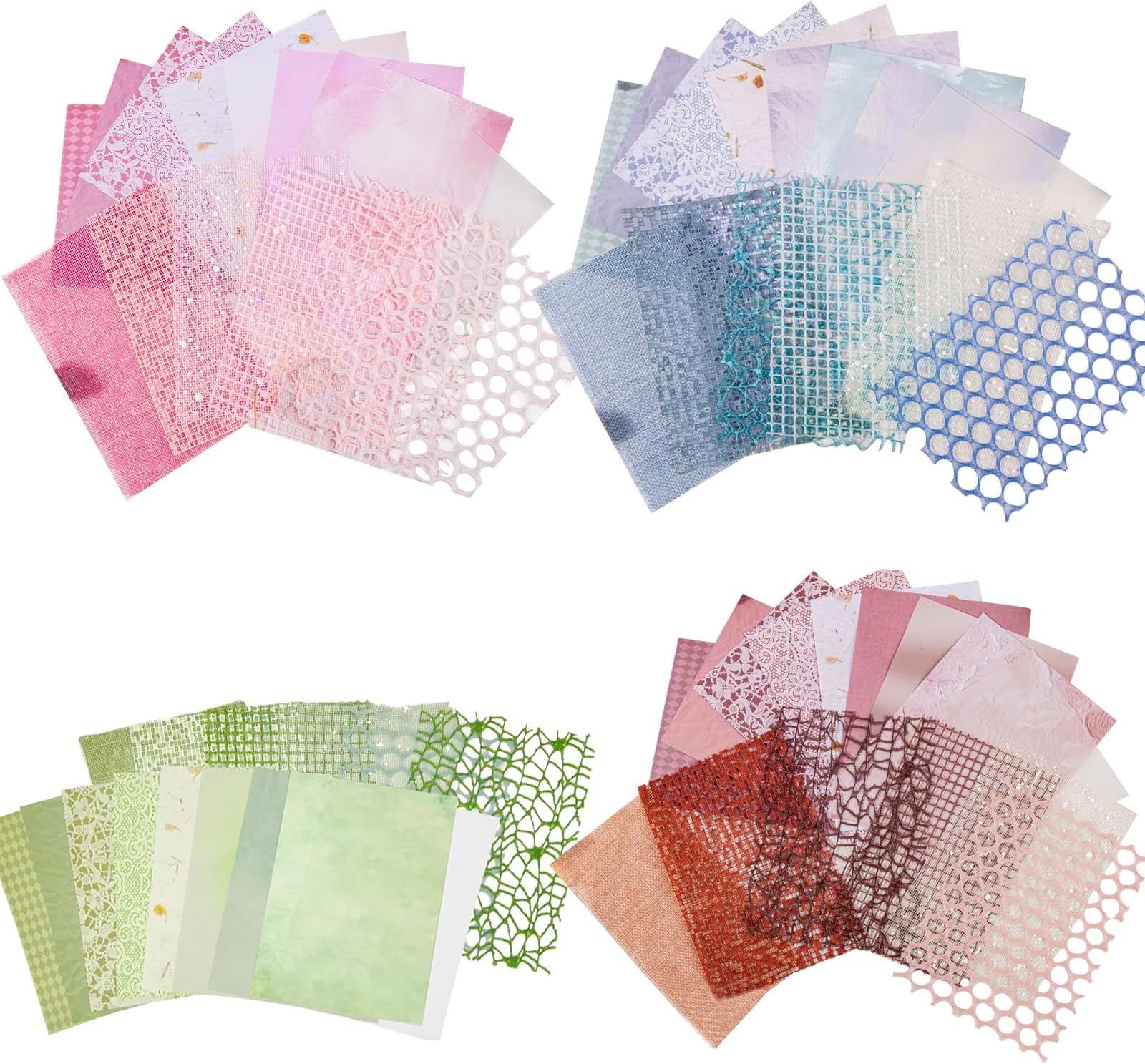 Scrapbook Paper, 60 Sheets Lace Mesh Handmade Textured Paper, 7.1x5.2 ...