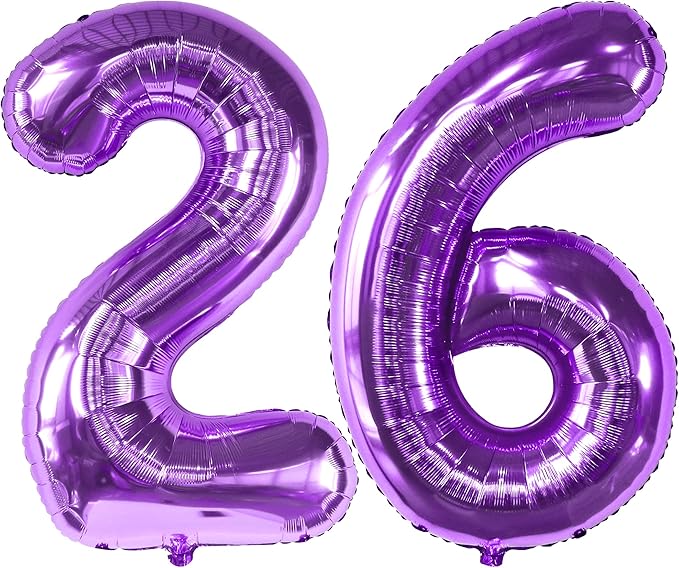 Amazon.com: KatchOn, Giant Purple 26 Balloon Number - 40 Inch | 26 Year ...