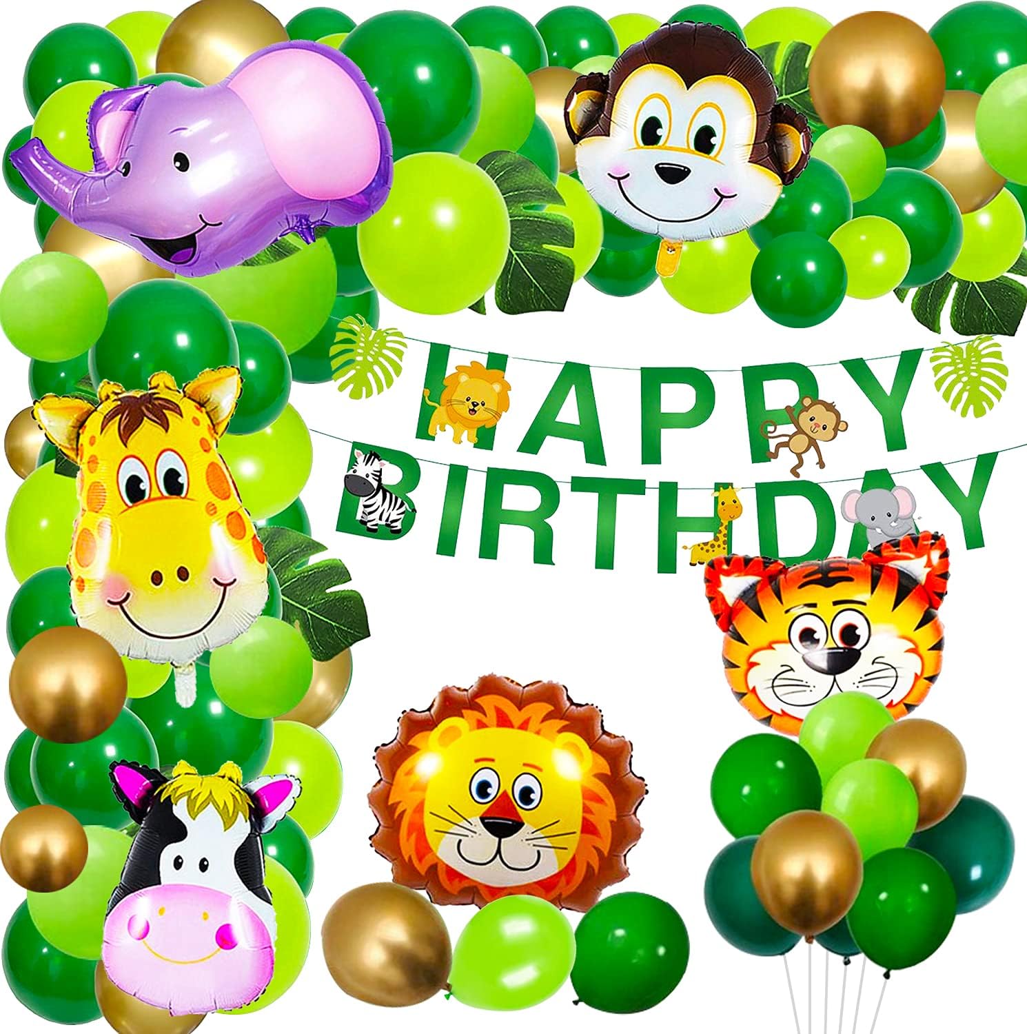 Party Propz Jungle Theme Birthday Decoration - 79 Pcs, Animal Theme ...