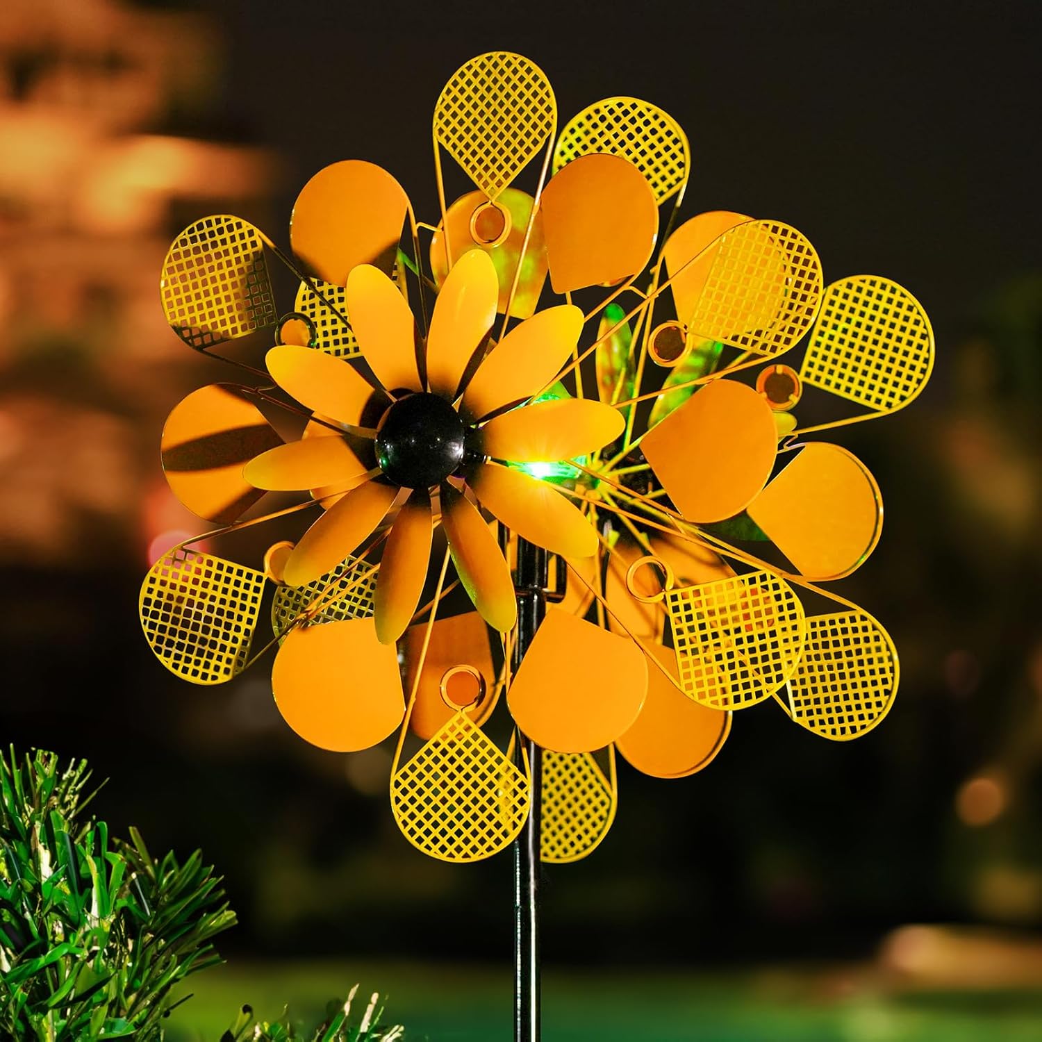 Amazon.com: LimeHill Solar Wind Spinners Outdoor - Large Metal Wind ...