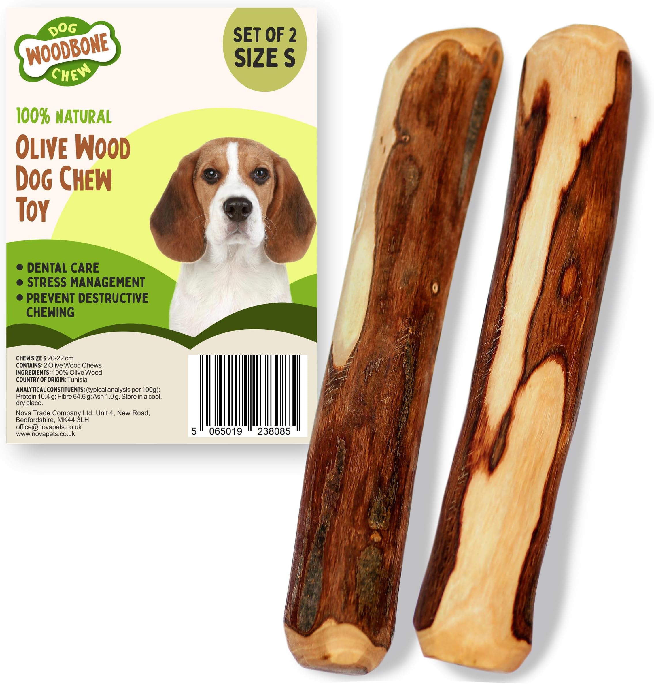 Woodbone Olive Wood Dog Chew Toy for Medium Dogs - Natural Dental ...