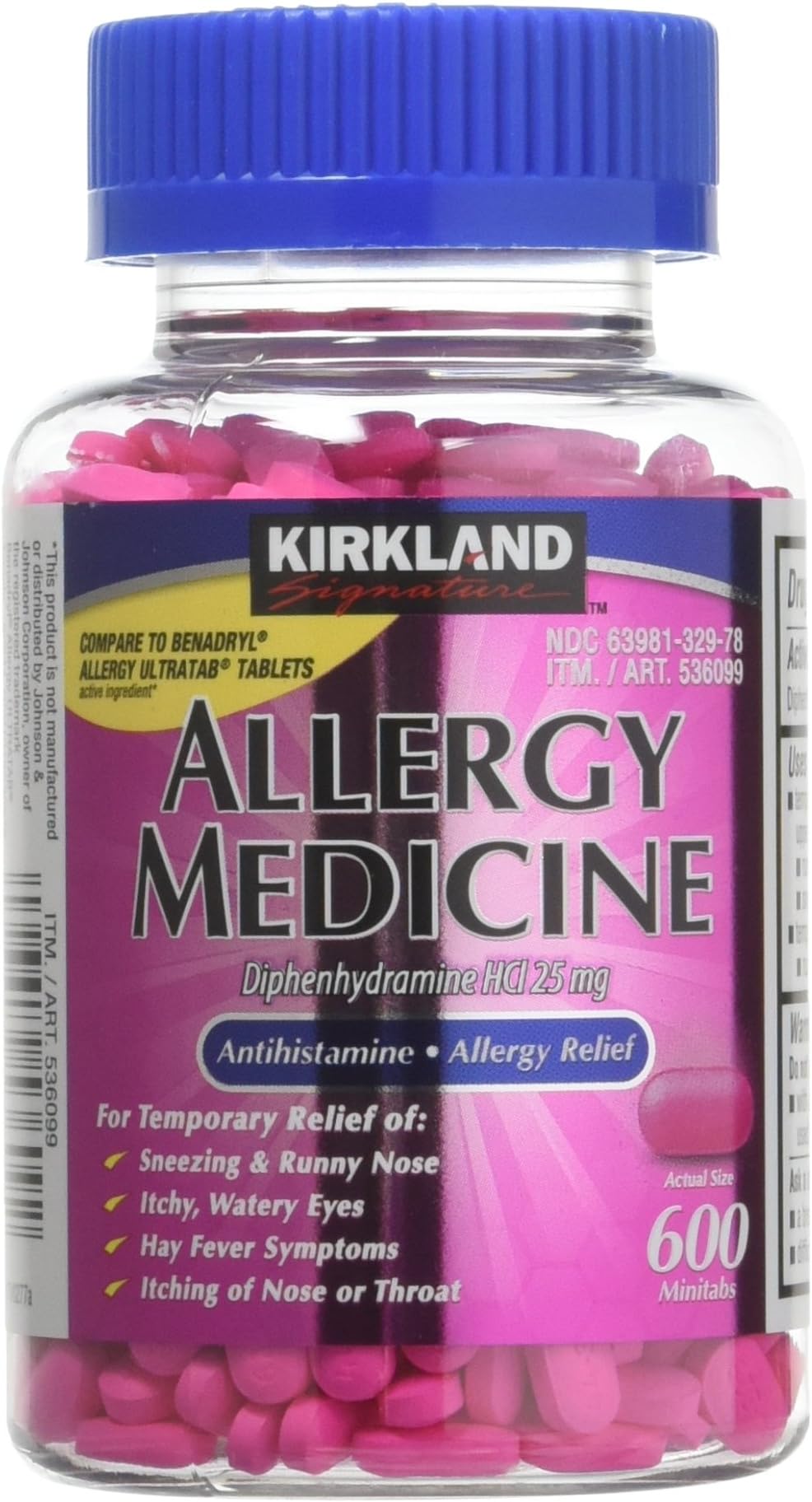 Amazon.com : Kirkland Signature Diphenhydramine Hci 25 Mg Allergy ...