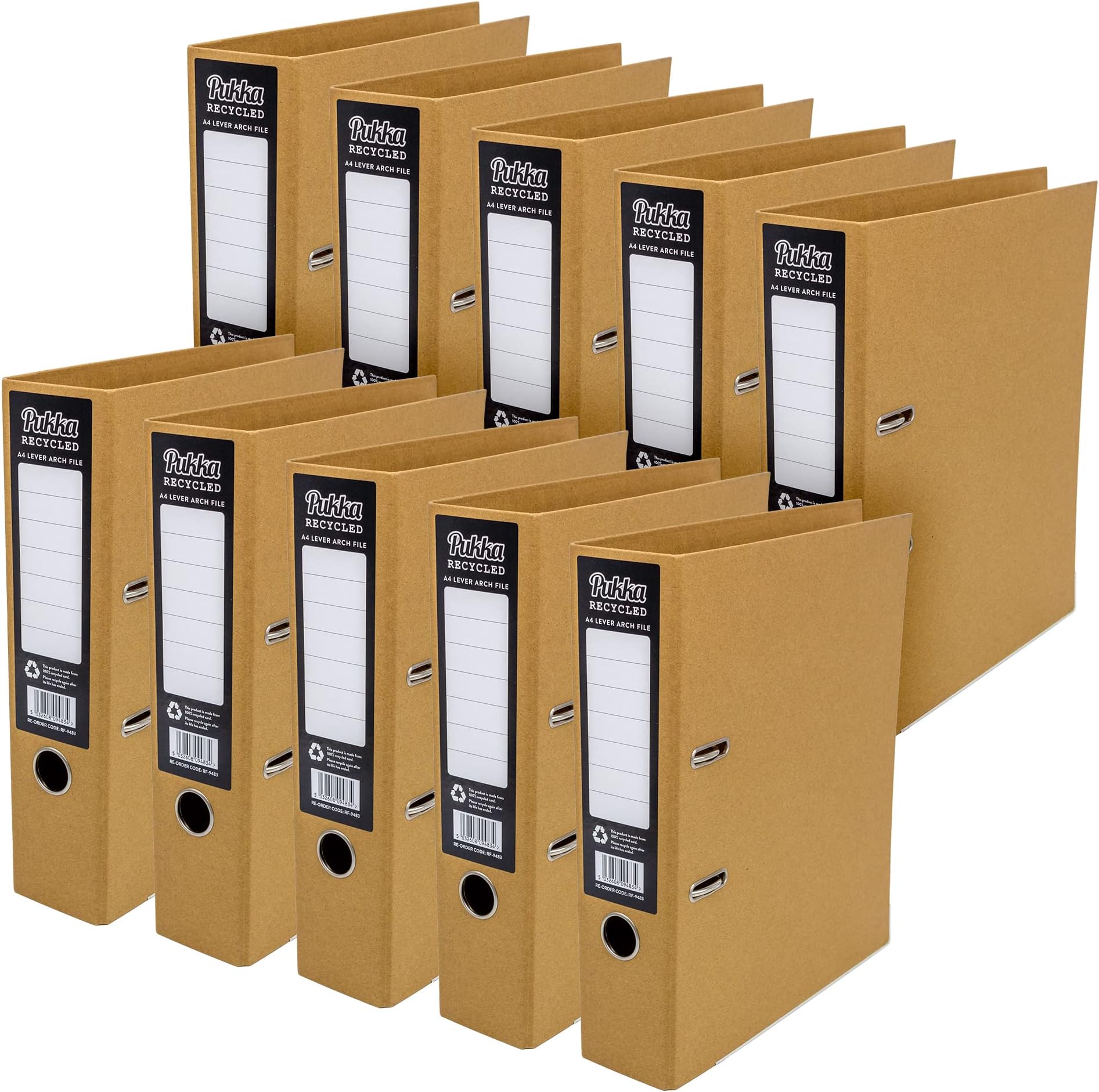 Pukka Pad, Kraft Recycled Lever Arch A4 Binder - 2 Ring, 70mm ...