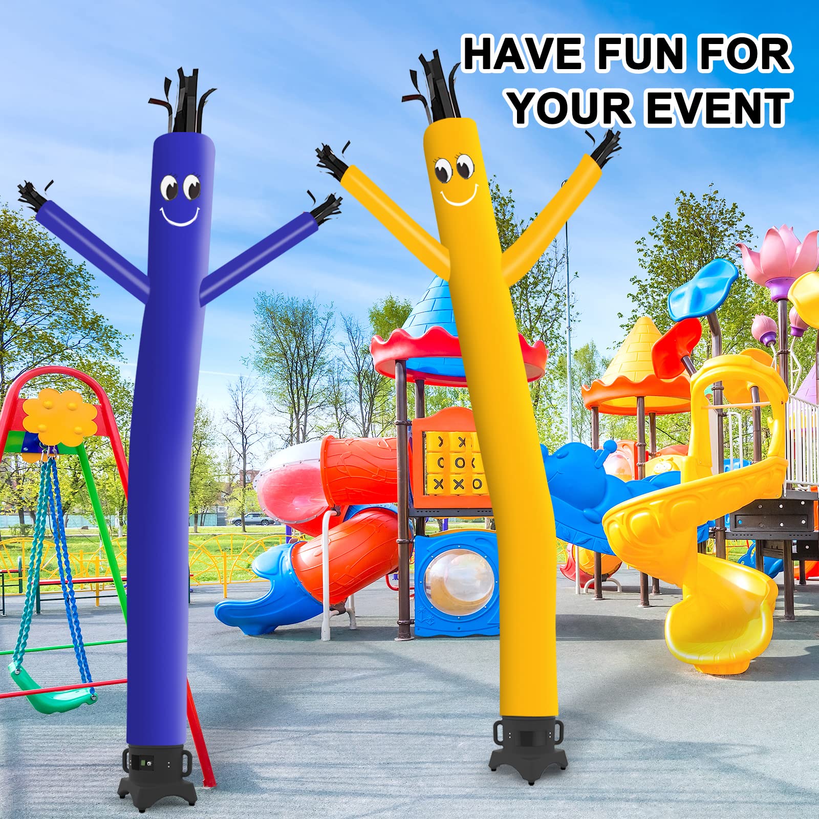 MOUNTO 10ft Inflatable Dancer Waving Tube Man Puppet for Store Sign (Green)