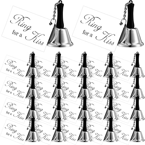 Amazon.com: Lounsweer 24 Set Wedding Bells Bulk Ring for a Kiss Bells ...